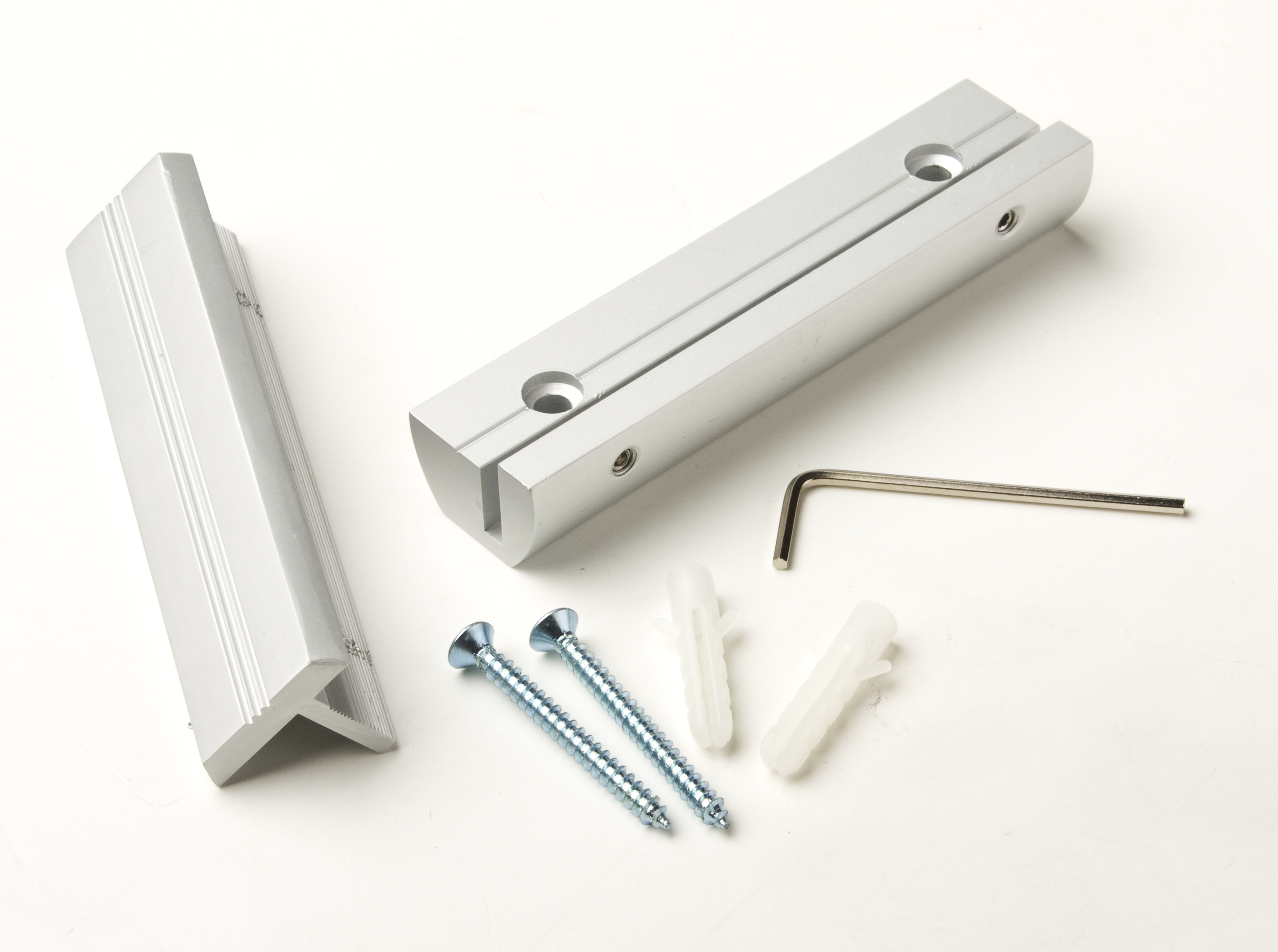 Silver Sign Mounts | 4" Edge Grip Sign Rail for Wall Mounting | Displays2Go