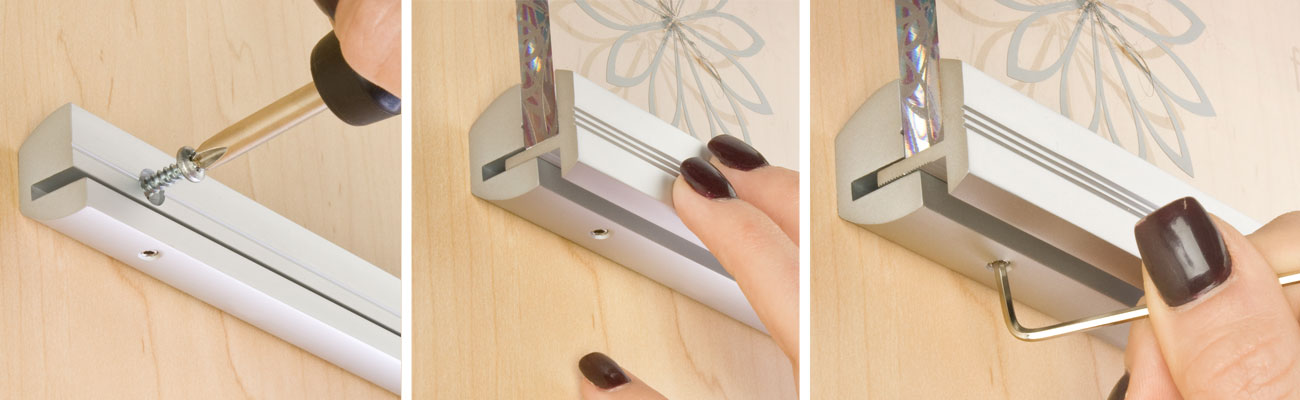 Silver Sign Support | 8" Edge Grip Sign Rail for Wall Mount Use ...