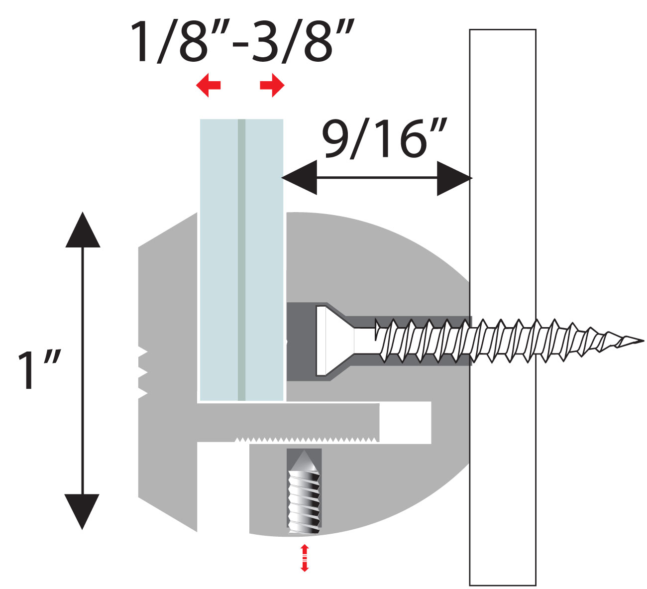 Silver Sign Support | 8" Edge Grip Sign Rail for Wall Mount Use ...