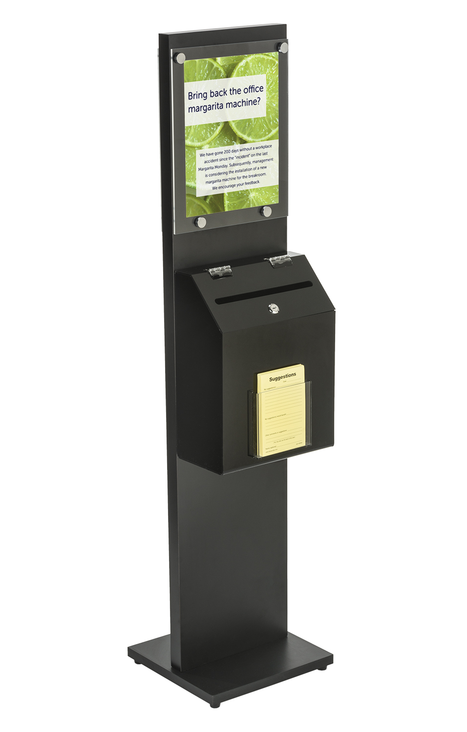 Black Literature Stand with Ballot Box | Double Sided Sign Frame ...