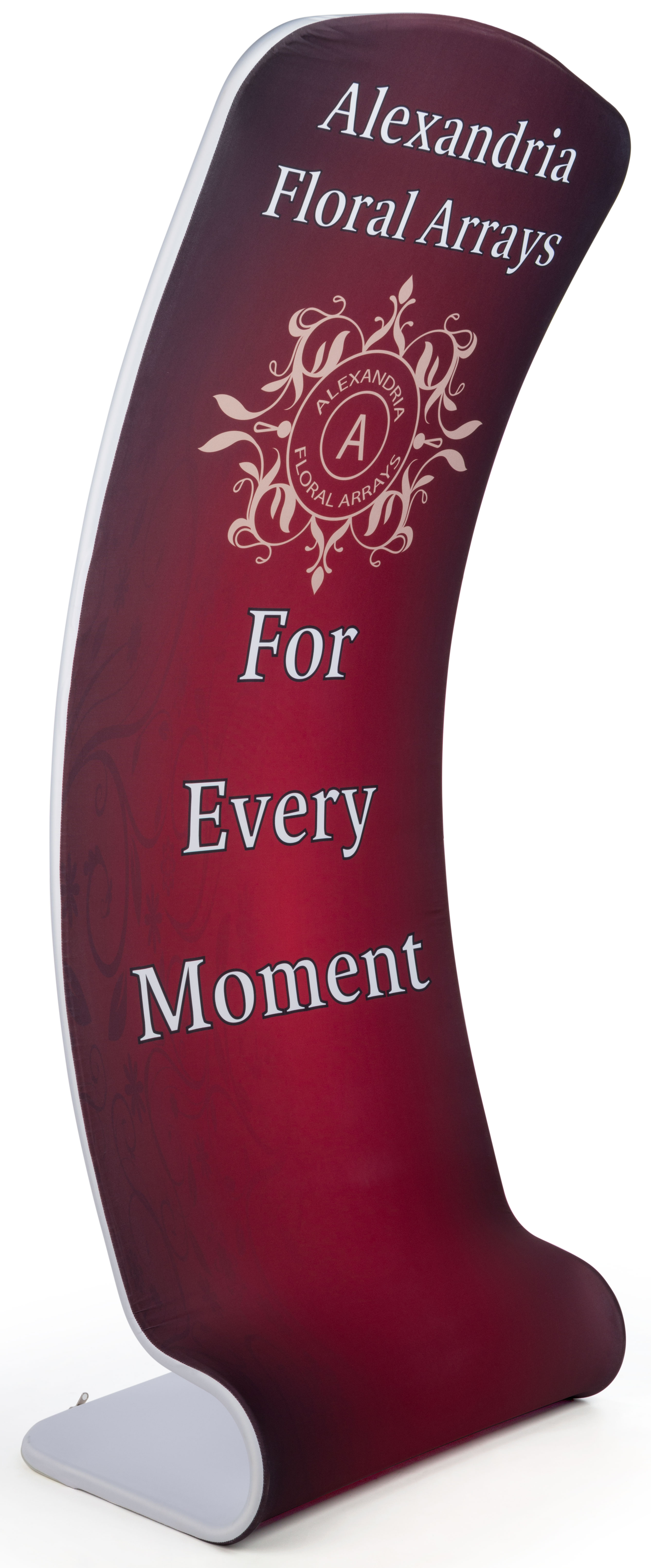 Narrow Curved Fabric Display | Unique Bent Shape | Displays2Go