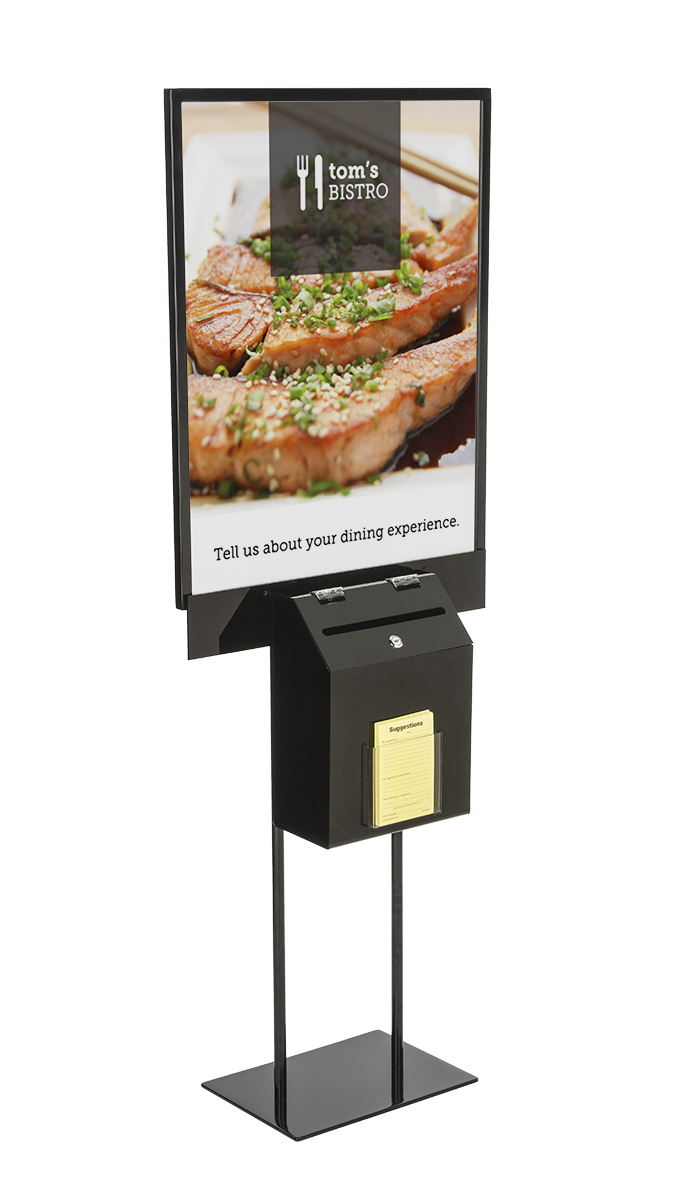 Black Sign Stand with Lead Box | Double Sided Sign Holder | Displays2Go