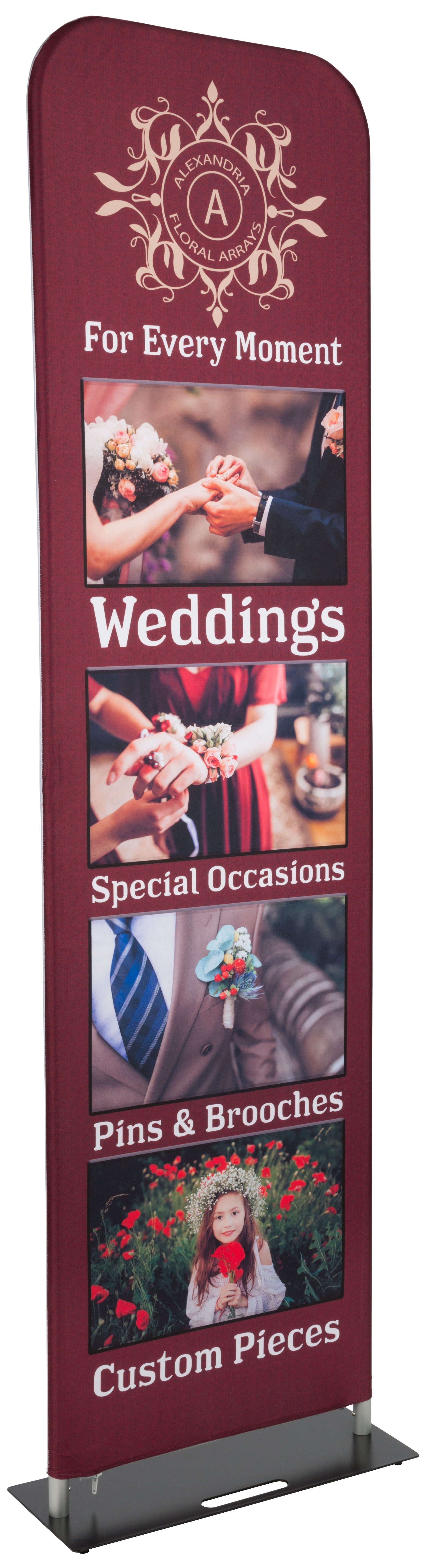24” Fabric Banner Stand | Labeled Aluminum Tube Frame | Displays2Go