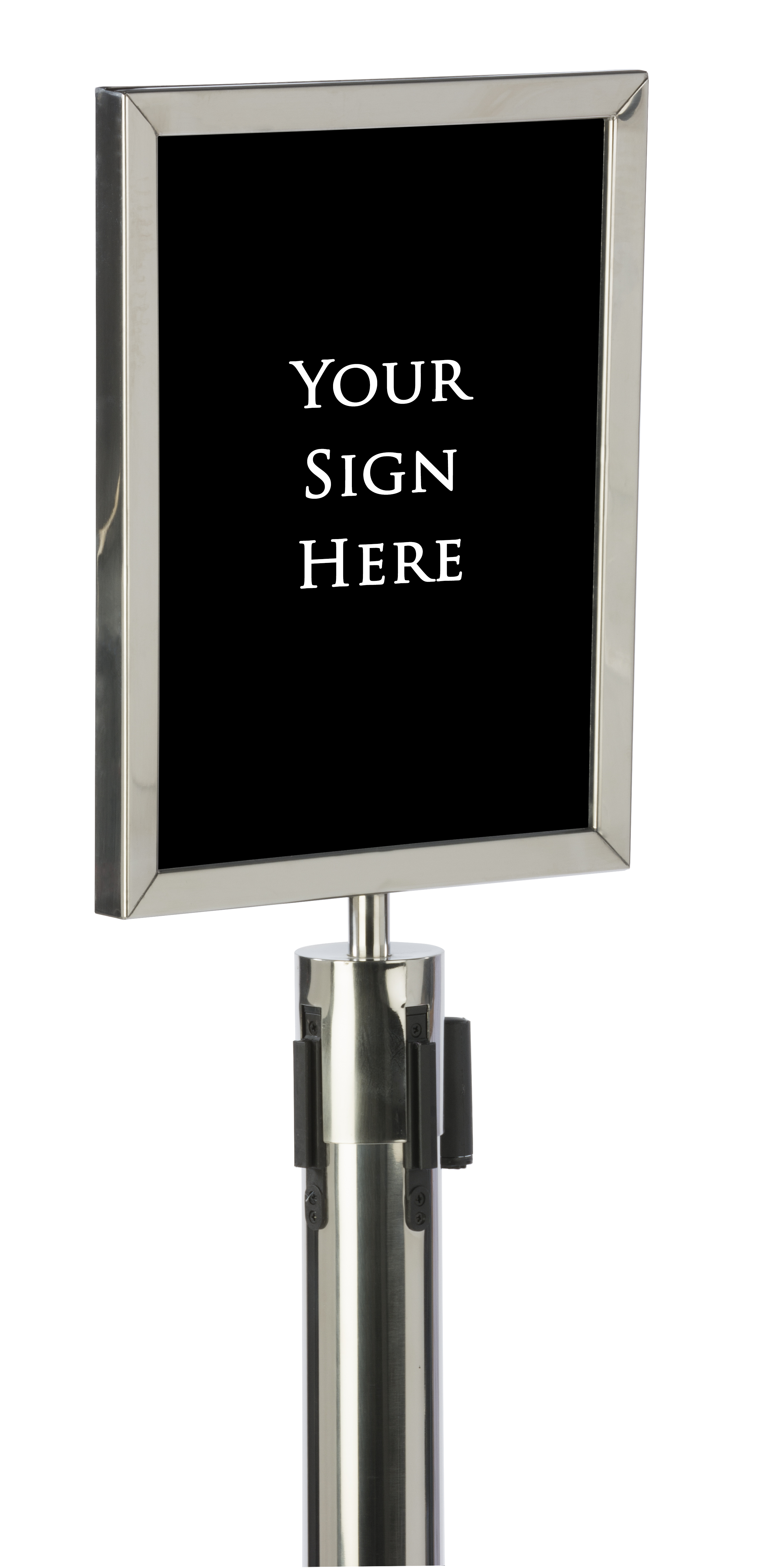 Silver 11” x 14” Stanchion Sign Holder | Portrait Orientation | Displays2go