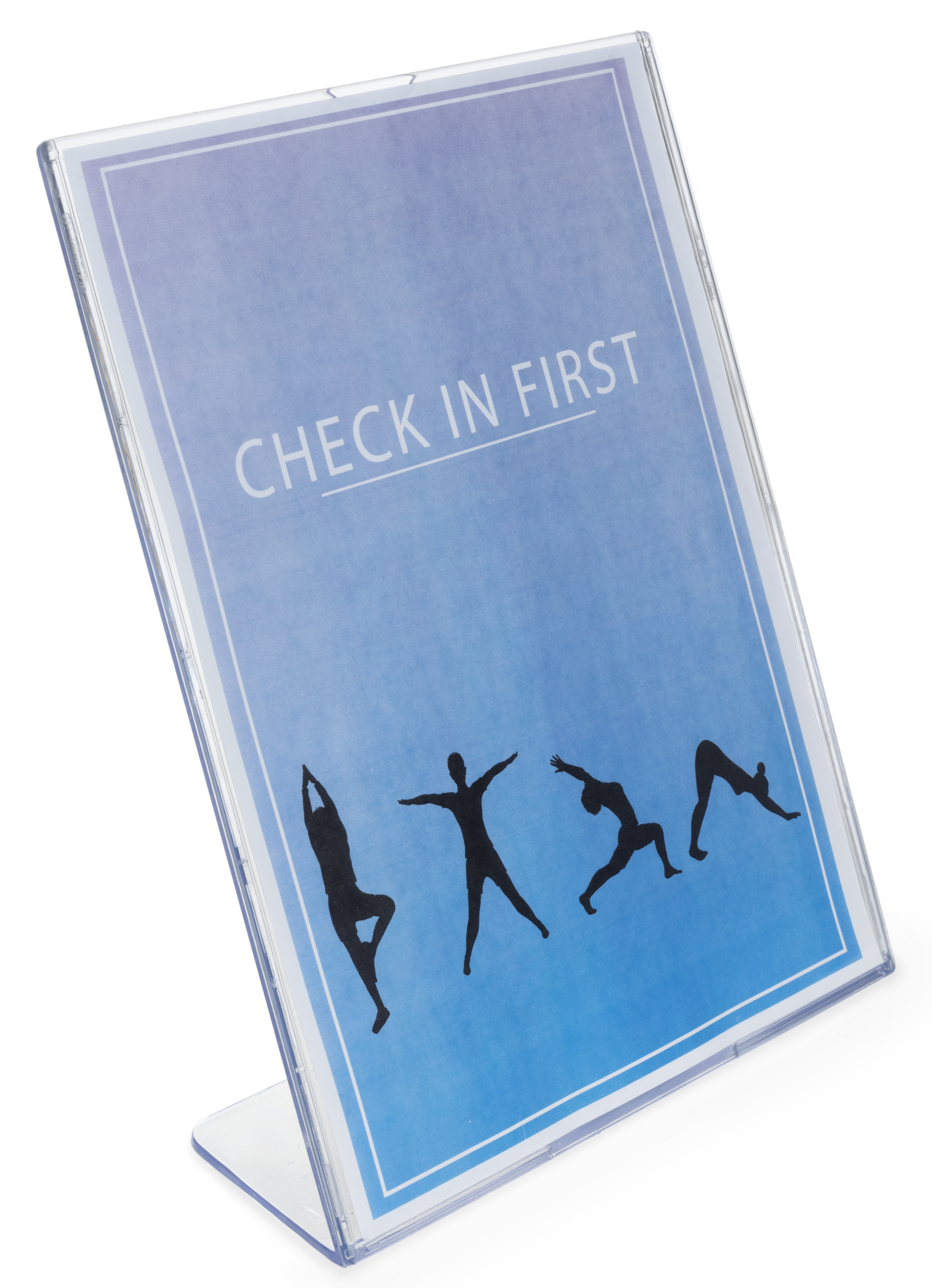 Slanted Sign Holder | Clear Acrylic for 8.5" x 11" Graphics | Displays2Go
