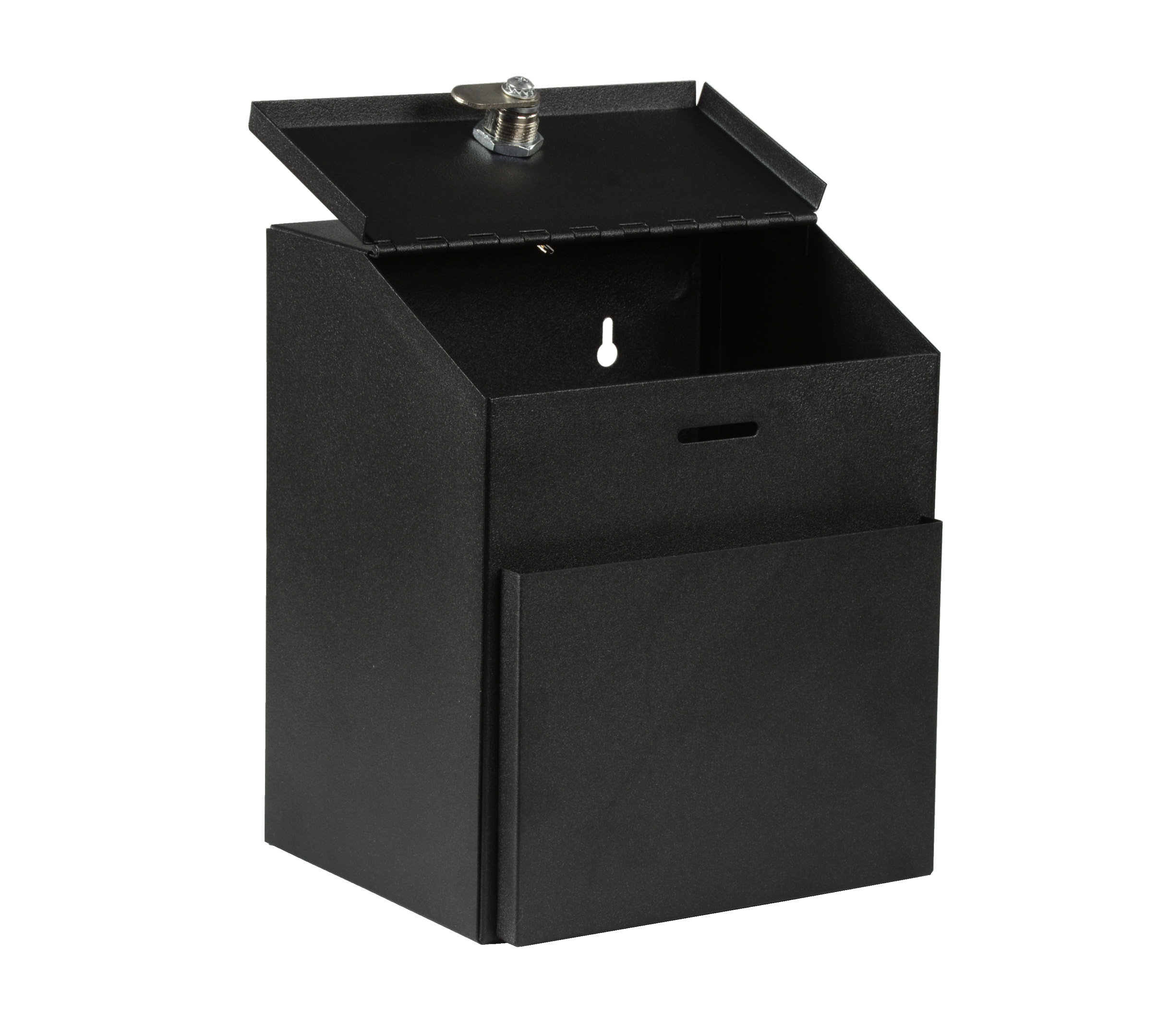 Metal Donation Box | Front Slip Holder & Top Lock | Displays2Go