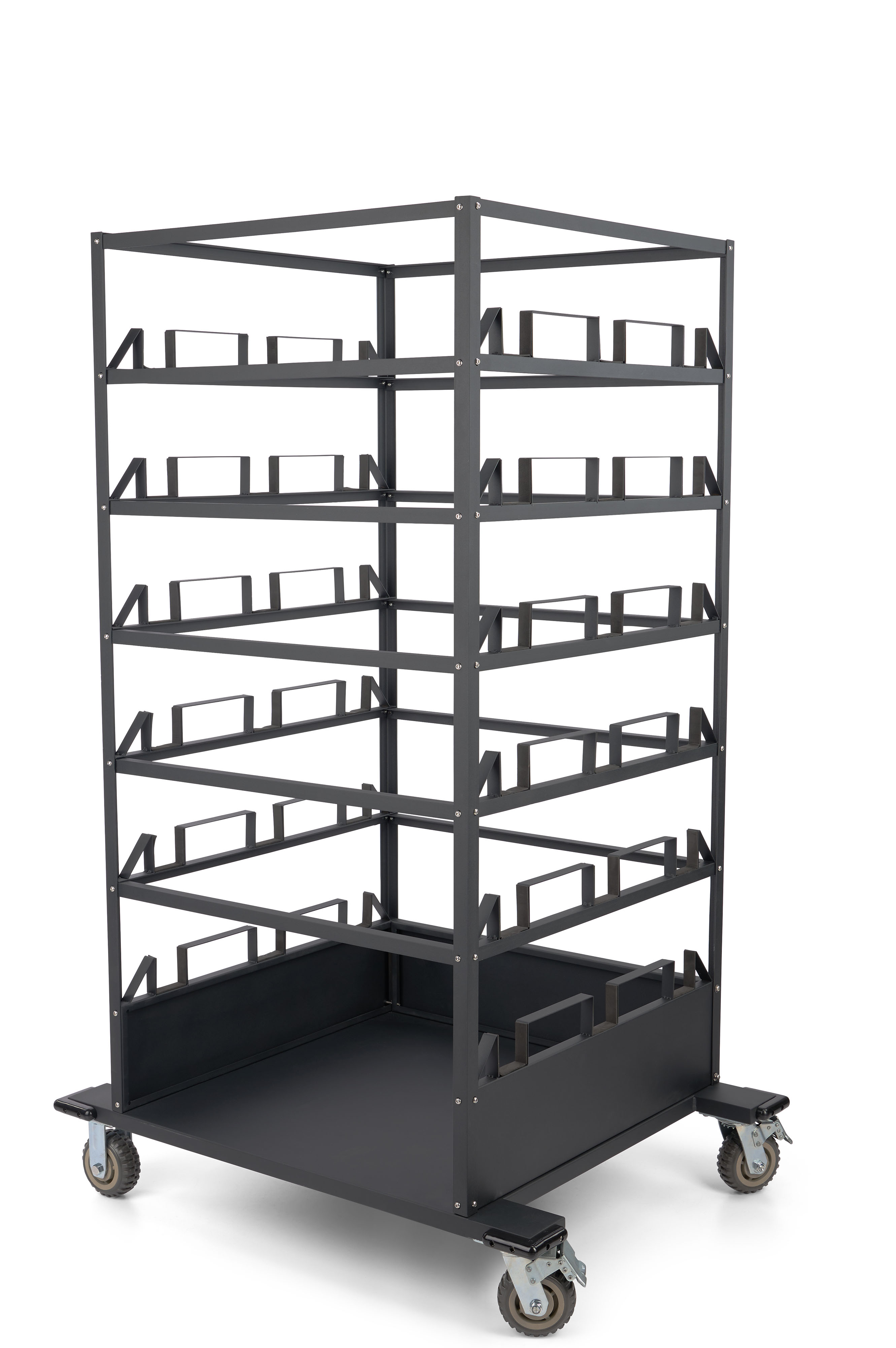 Mobile Stanchion Cart | Vertical Storage and Locking Casters | Displays2Go