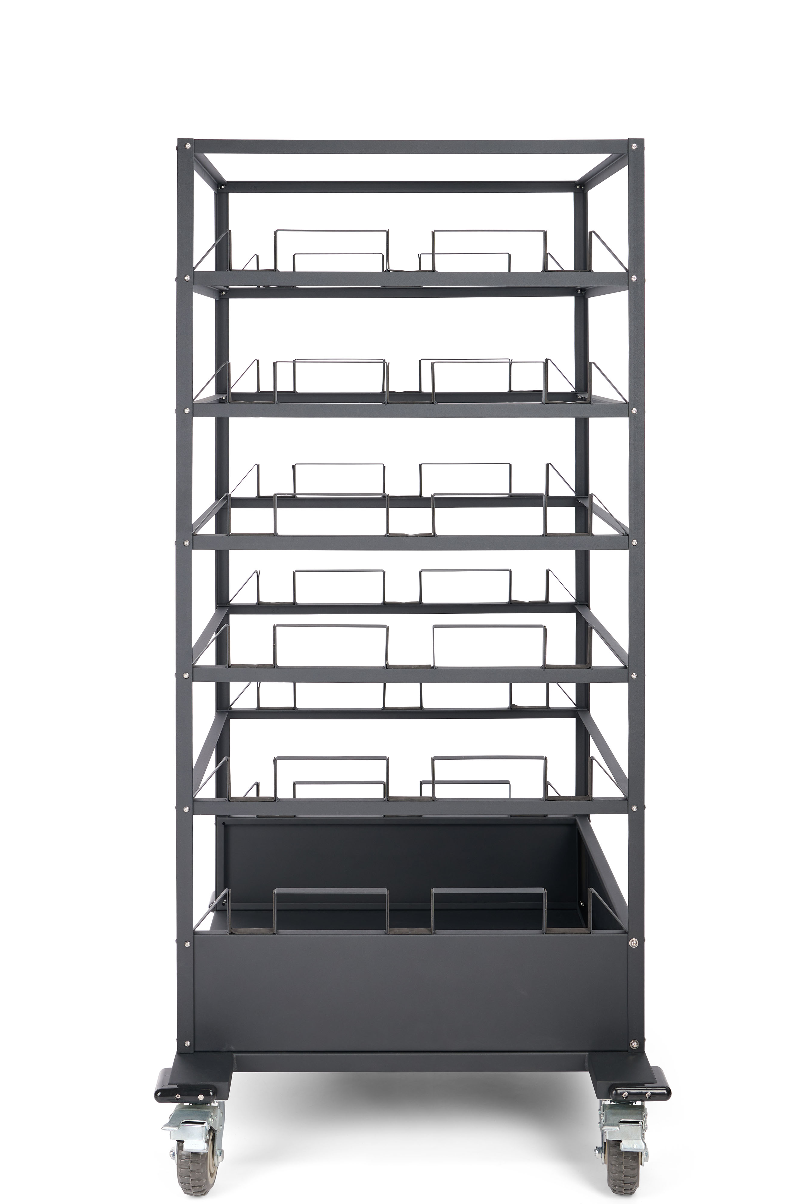 Mobile Stanchion Cart | Vertical Storage and Locking Casters | Displays2Go