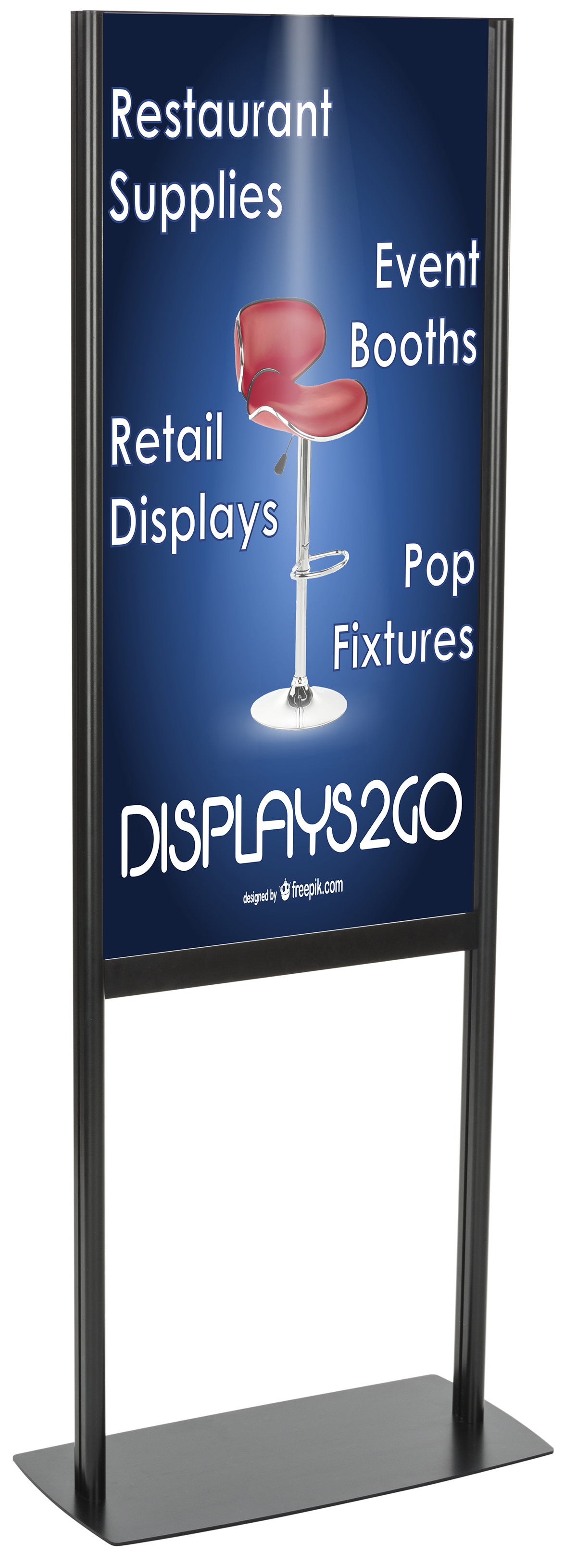 Adjustable Poster Stand | Top Loading Insert for Graphics | Displays2Go