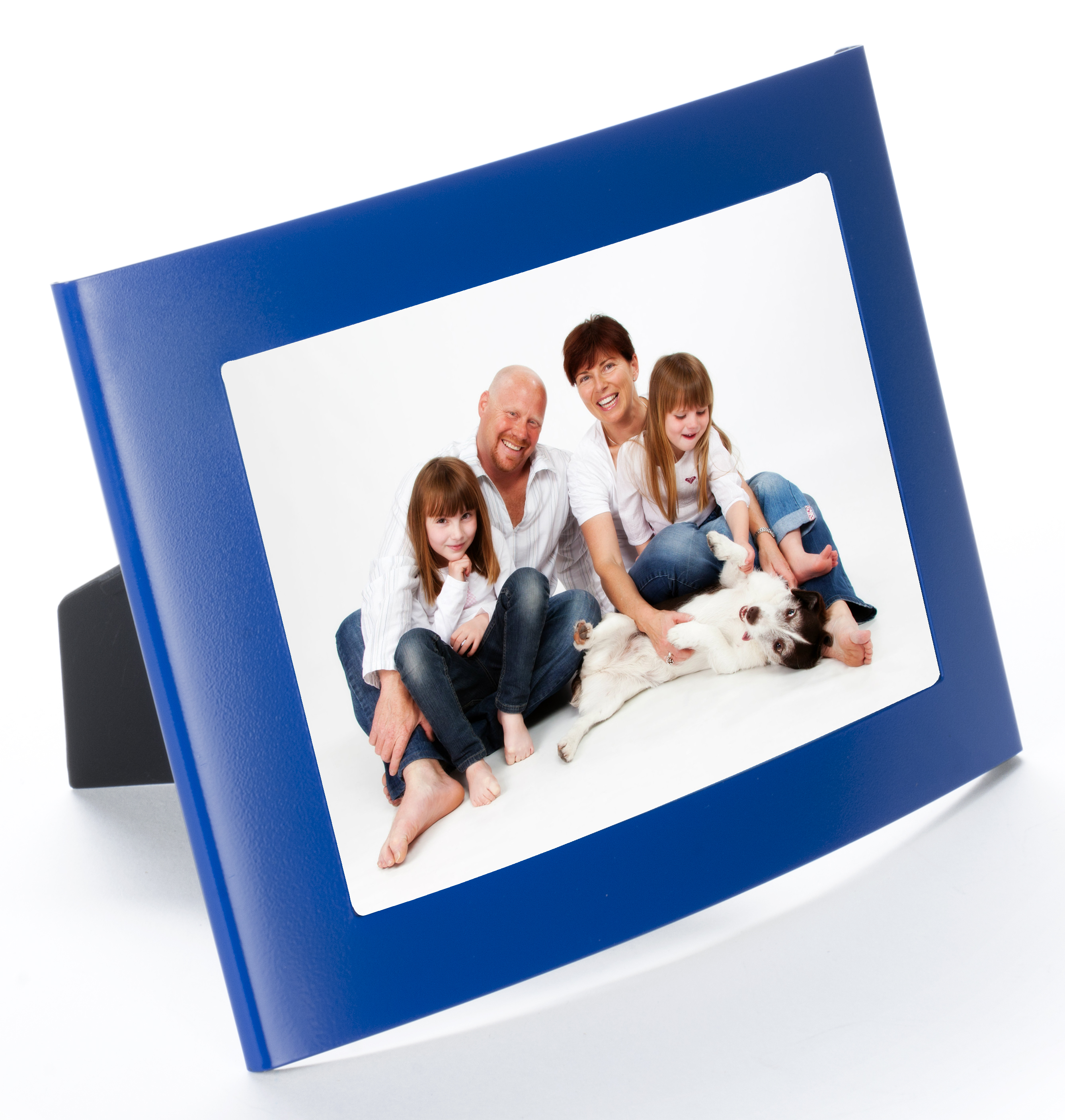 Blue 4x6 Curved Metal Picture Frame | Colorful Photo Holder | Displays2Go