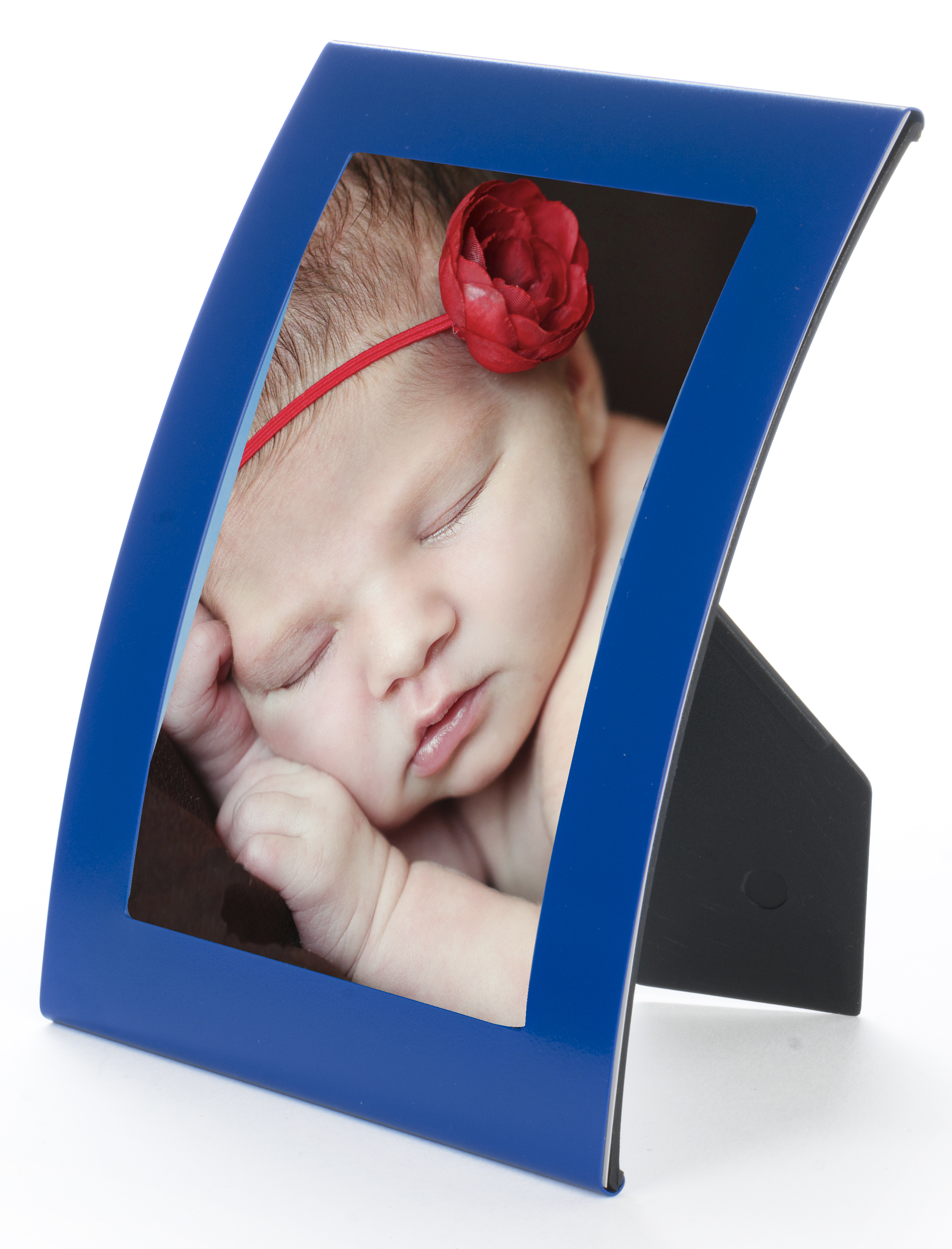 Blue 4x6 Curved Metal Picture Frame | Colorful Photo Holder | Displays2Go