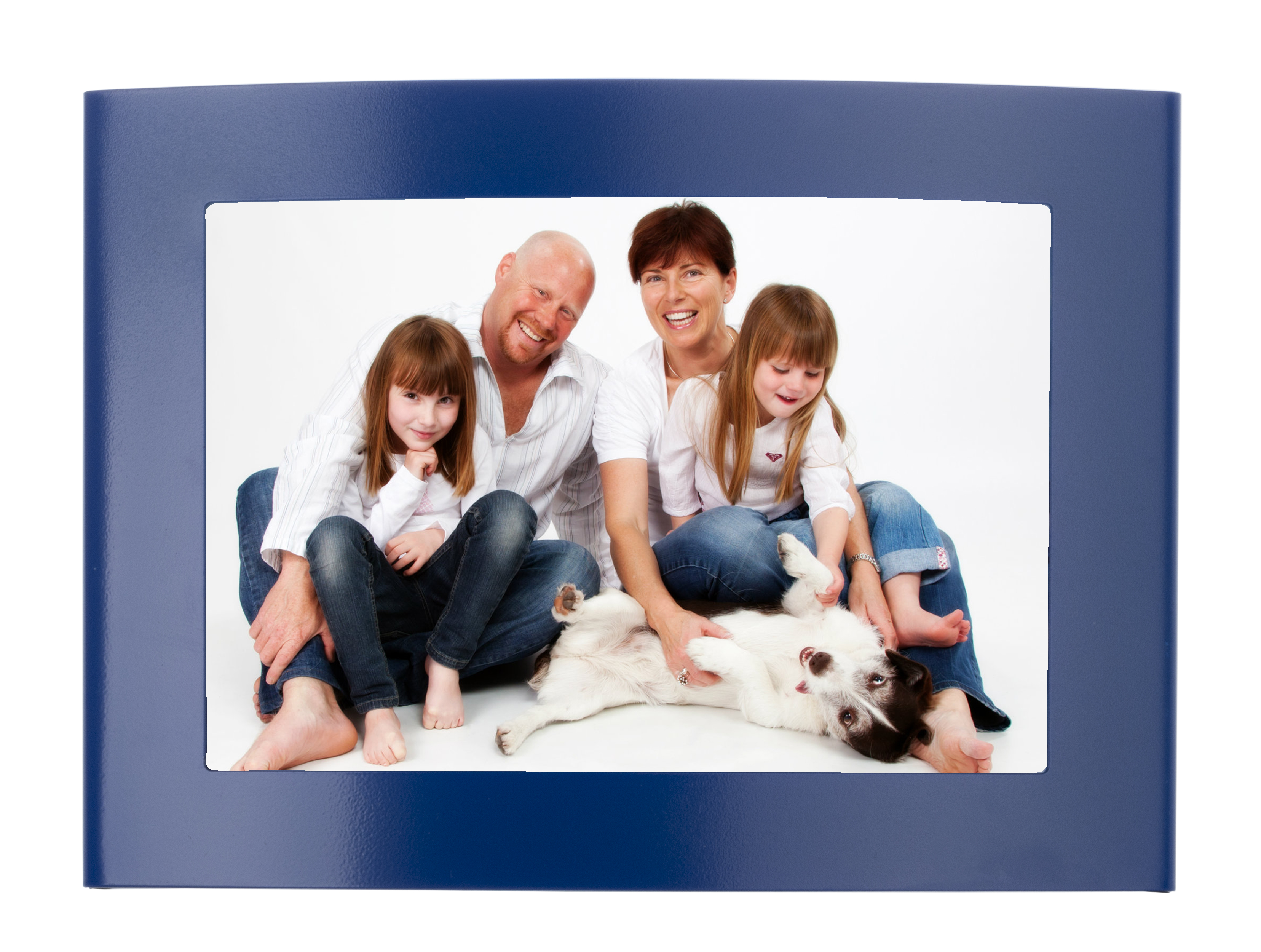 Blue 4x6 Curved Metal Picture Frame | Colorful Photo Holder | Displays2Go