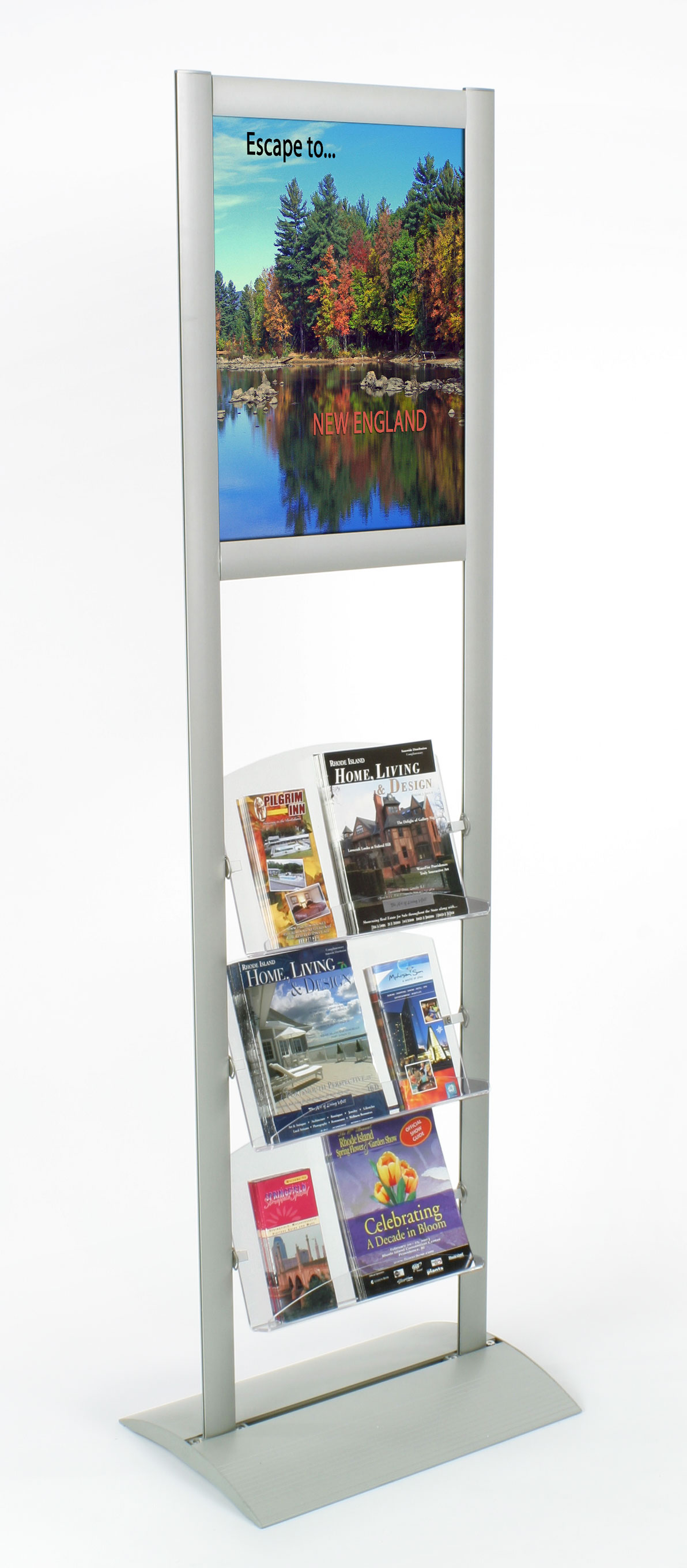 Aluminum Leaflet Rack | Indoor Literature Rack with Frame | Displays2Go