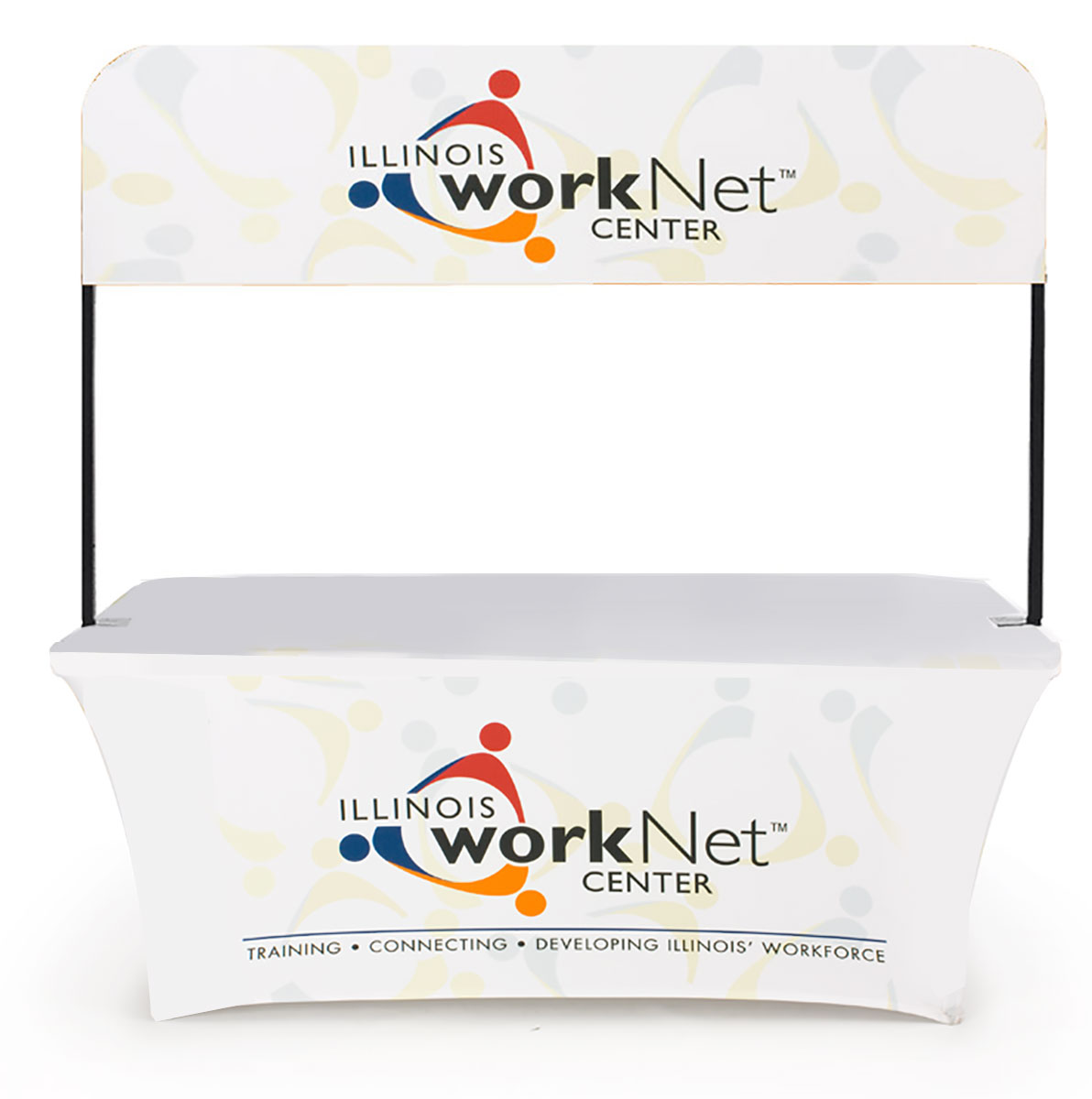 Promo Table | 6' Long w/ Custom Header & Cover