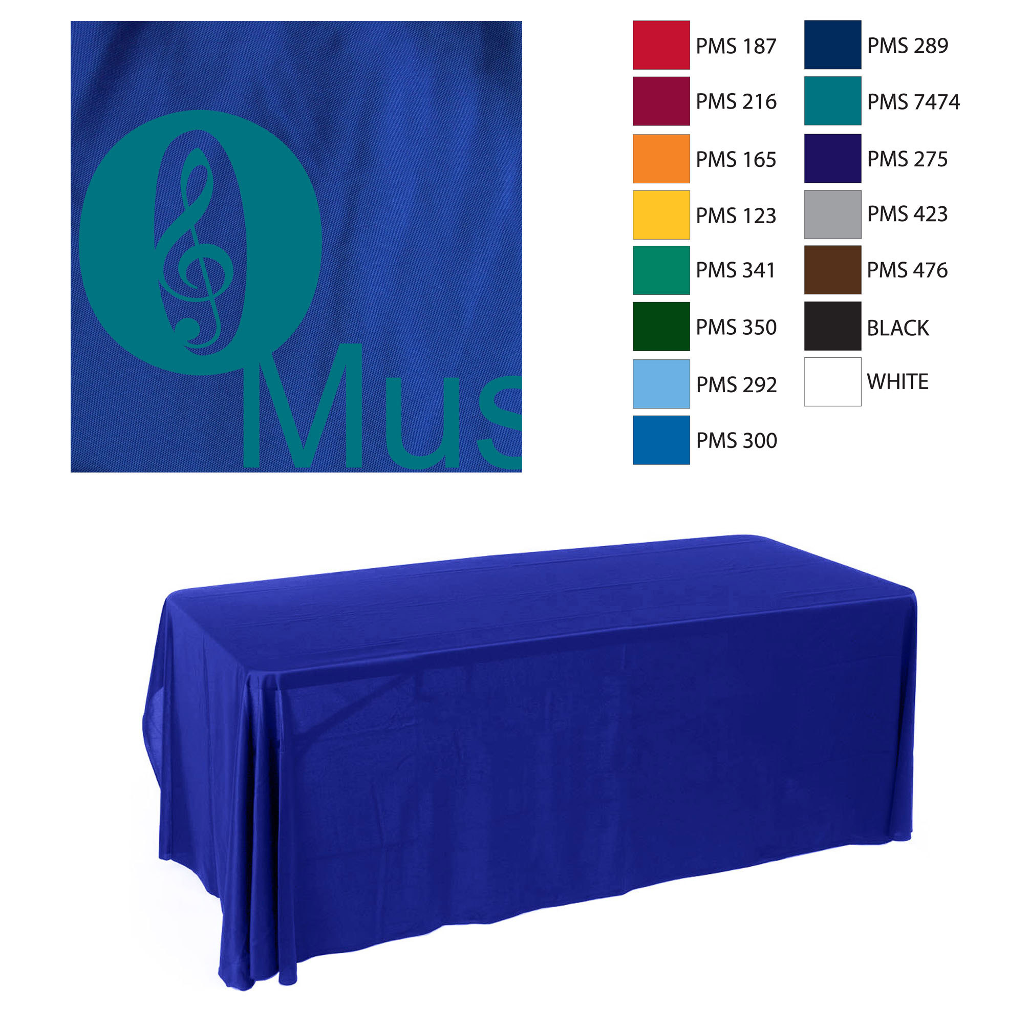 Custom Graphic Table Cover Printed with Graphics or Catchphrase ...