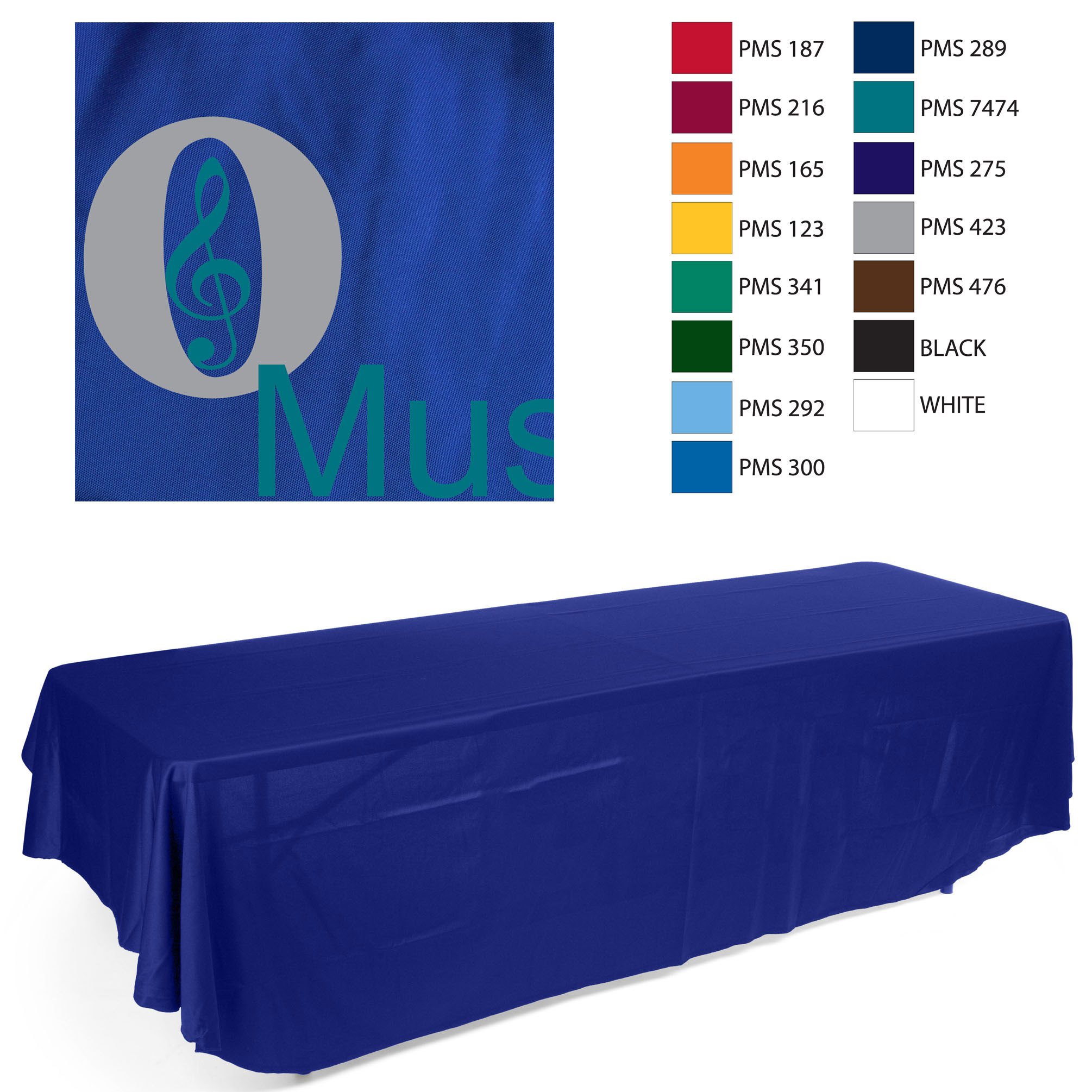 8' Logo Table Covers | 3-sided Throws | Displays2Go