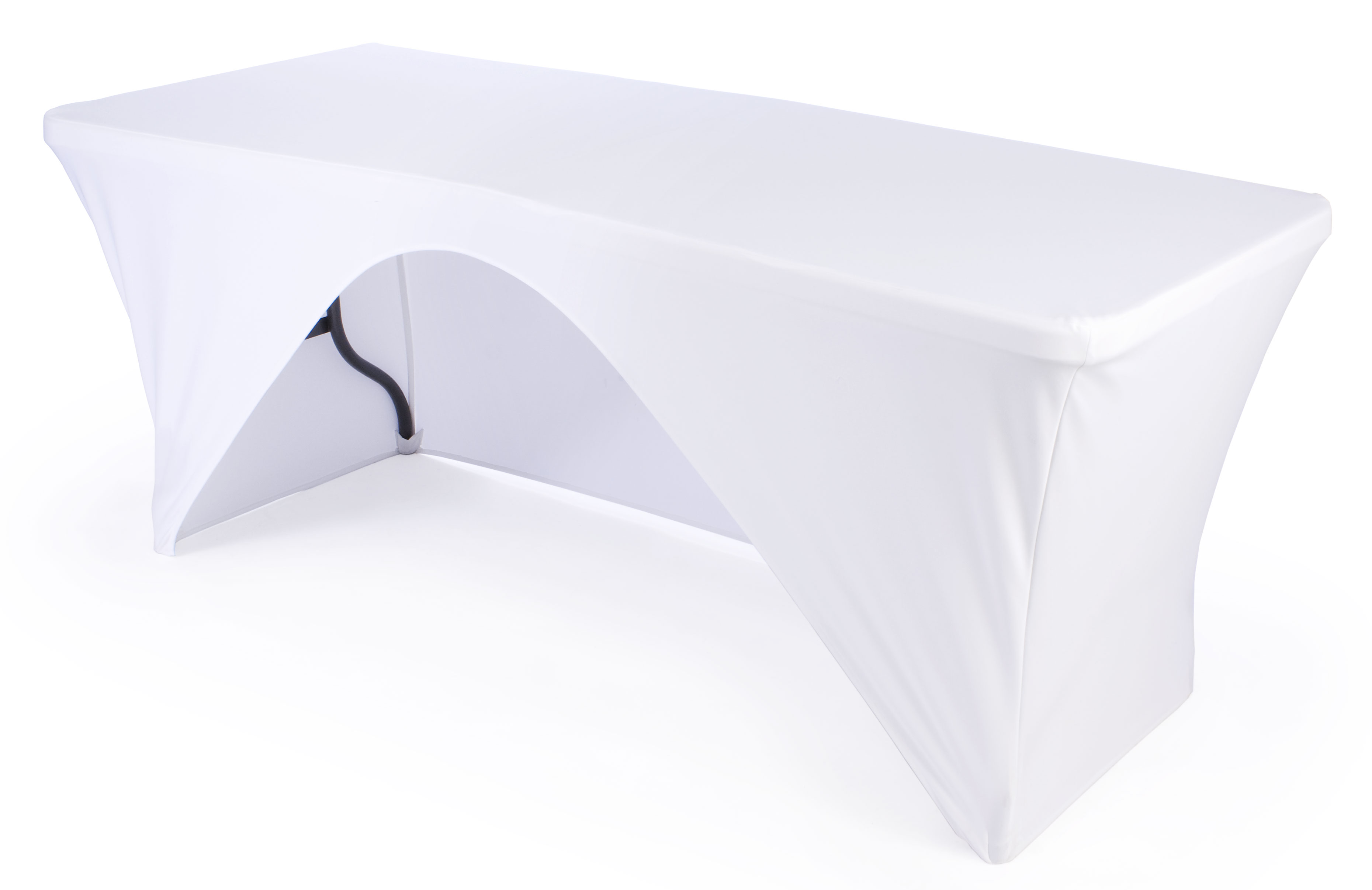 Fitted Table Throw | White Stretch Cover for 6-Foot Tables | Displays2Go
