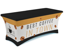 Trade Show Table Covers | Plain & Branded Tablecloths | Displays2go