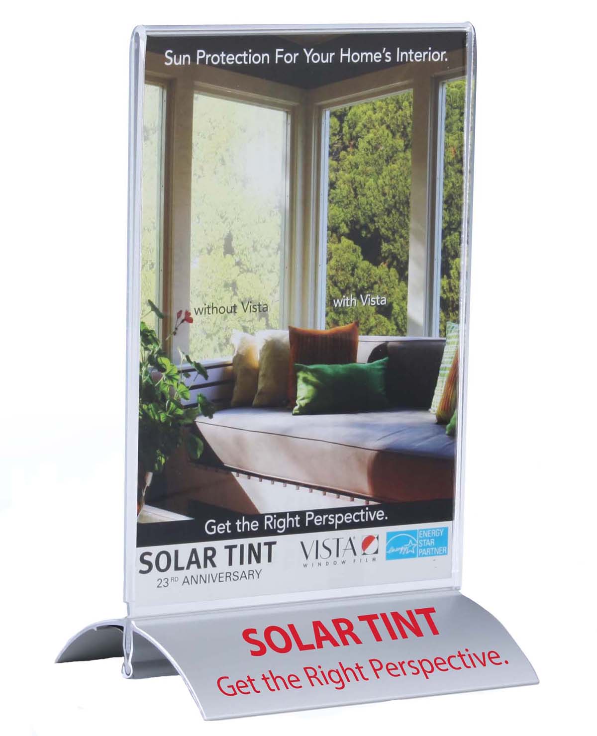 4 x 6 Sign Frame with Custom Base | Bottom Loading Clear Acrylic ...