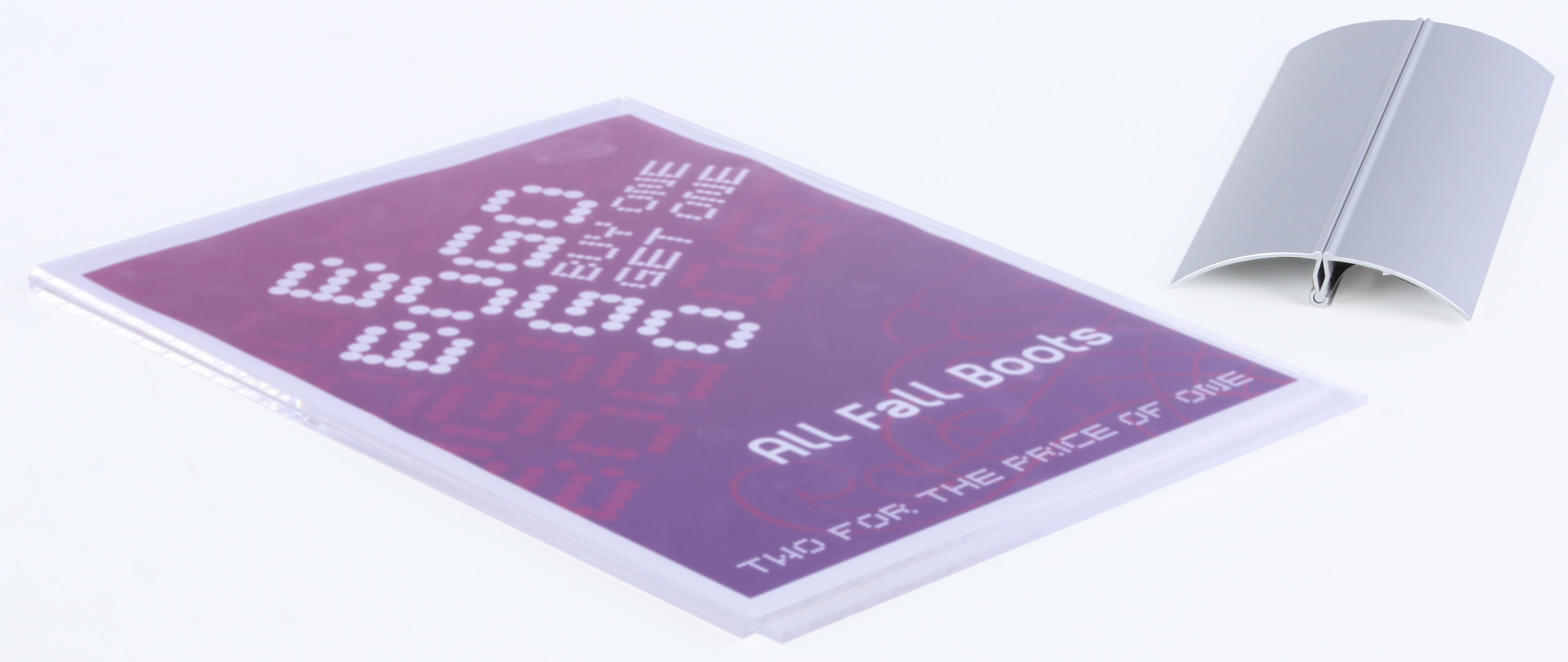 Desktop Sign Holder | Aluminum Base Display - Portrait Orientation ...