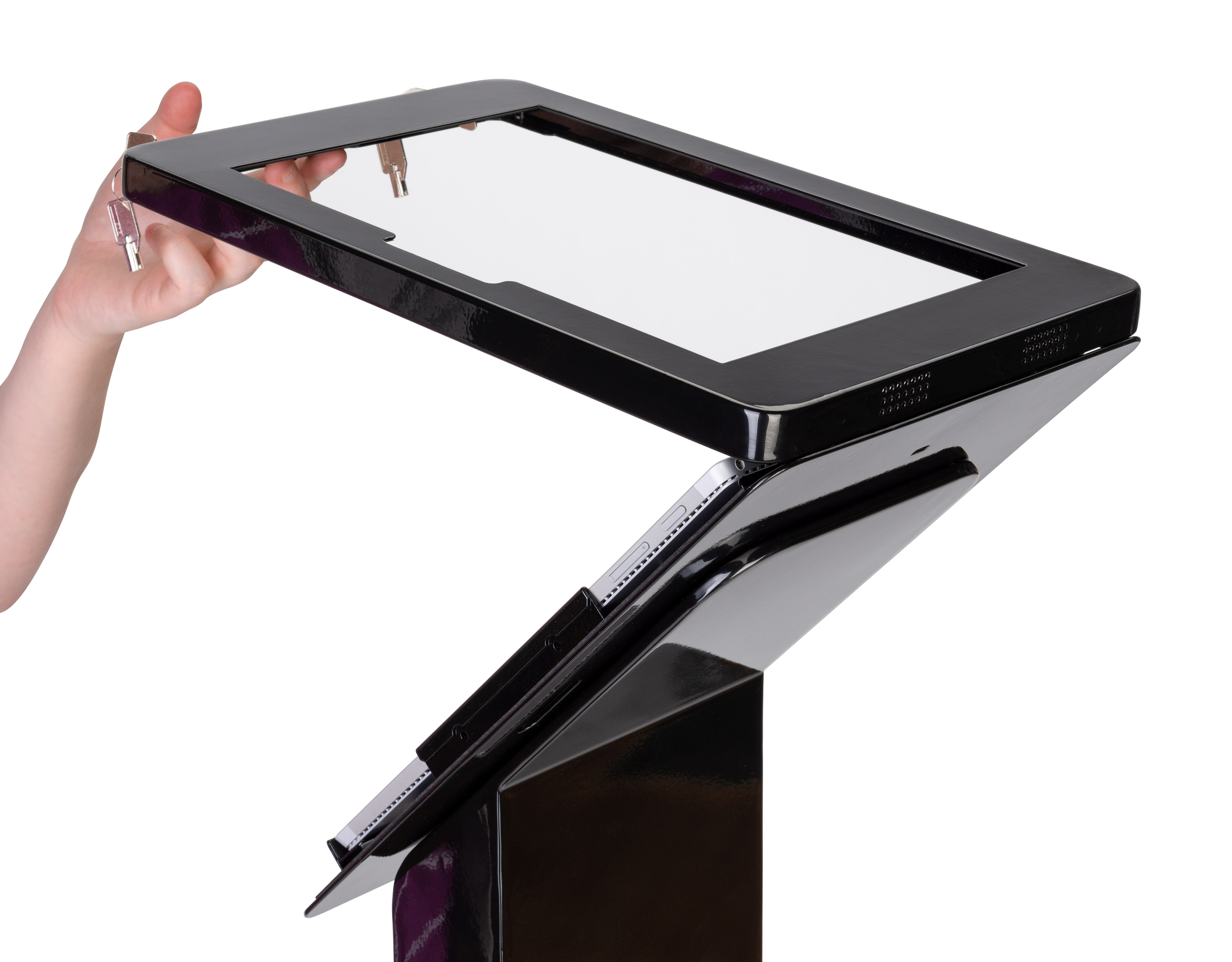 Floor Standing Custom Surface Pro Stand Display | Black Aluminum ...