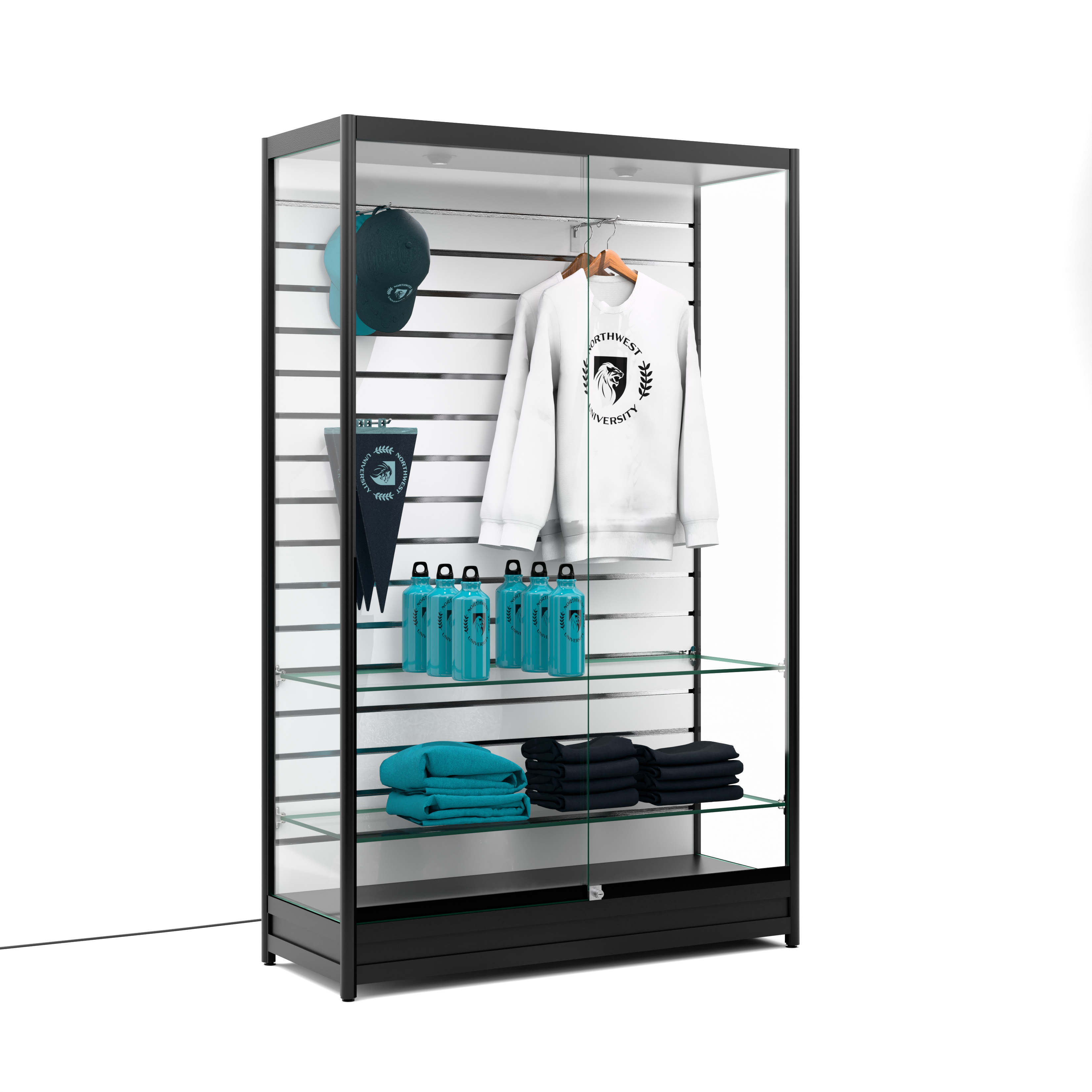 Slatwall Display Case | LED Lighting | Displays2Go