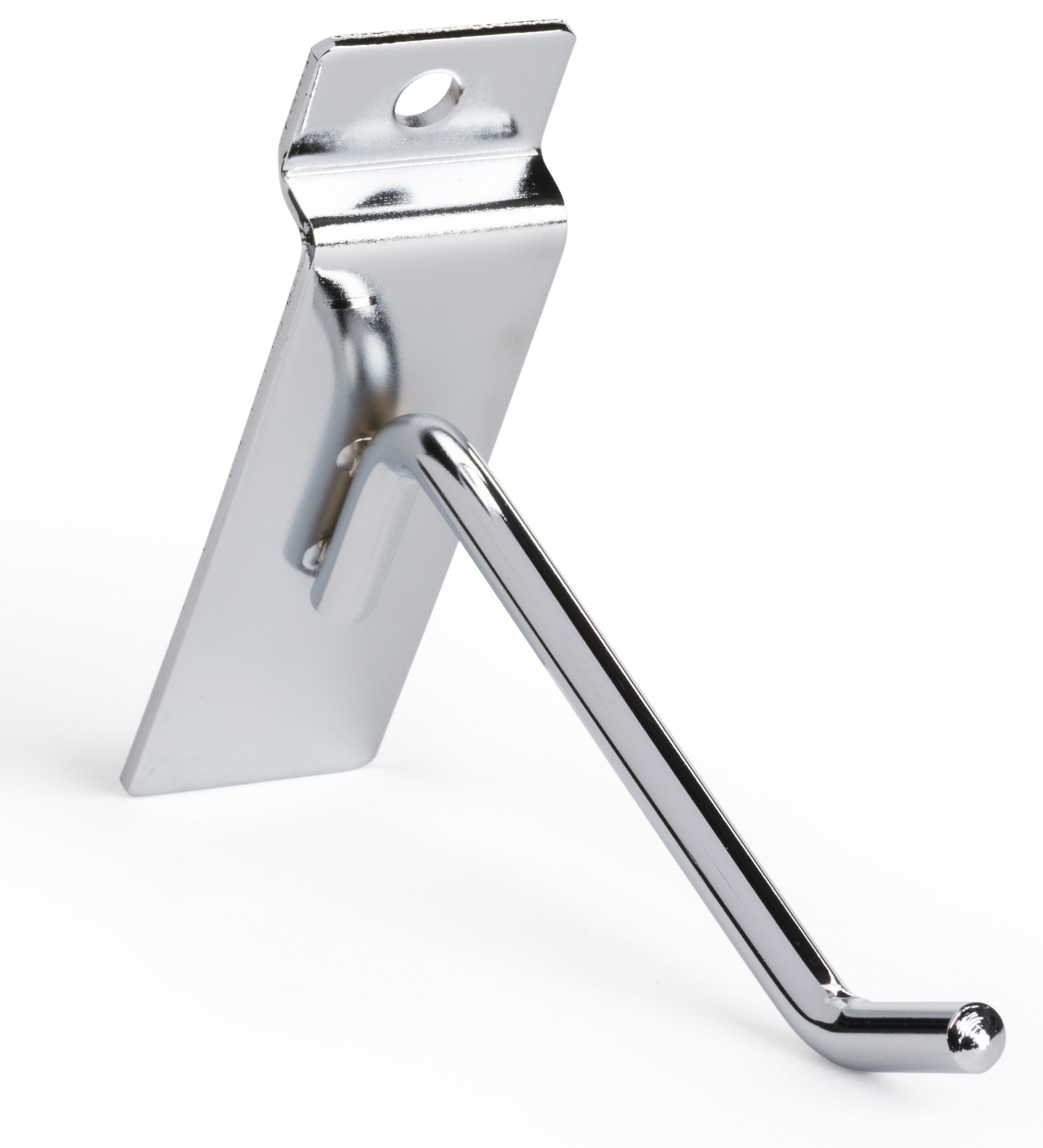 4" Chrome Single Hook Pin for Slat Panel | Gloss Finish | Displays2go