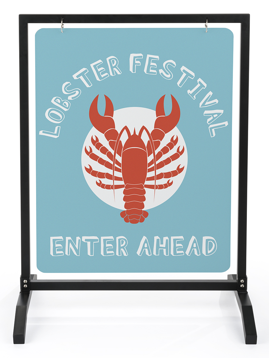 22x28 Black Metal Sidewalk Sign Holder | T-Style Base | Displays2Go