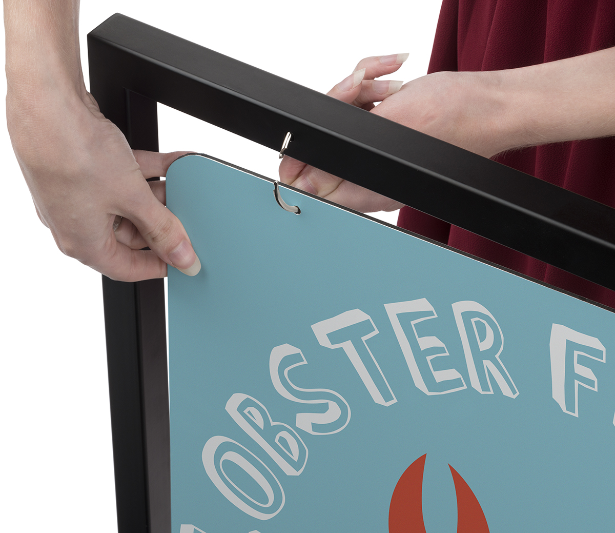 22x28 Black Metal Sidewalk Sign Holder | T-Style Base | Displays2Go