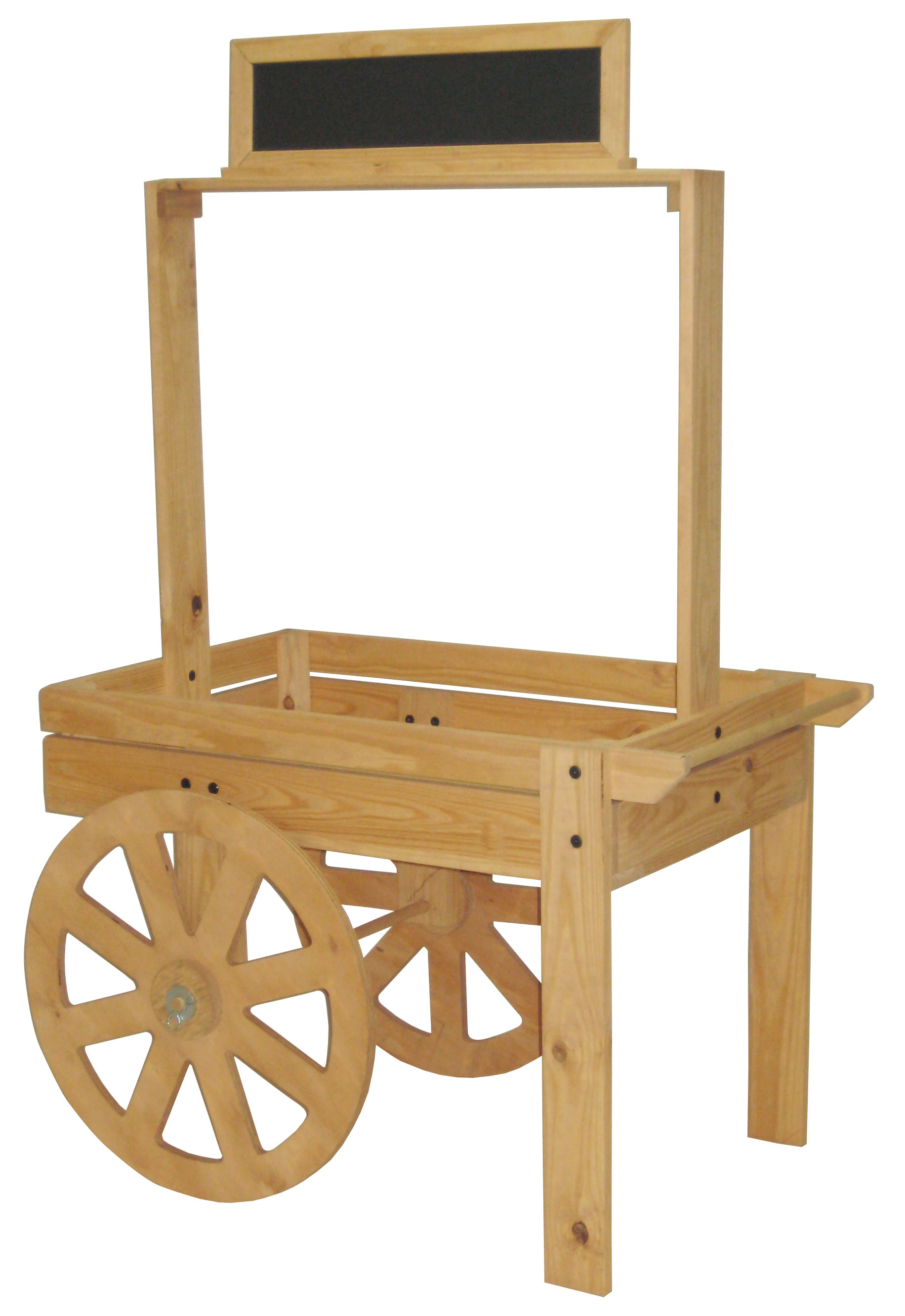 Wood Vendor Cart | Chalk Board Header & Wooden Wheels | Displays2Go