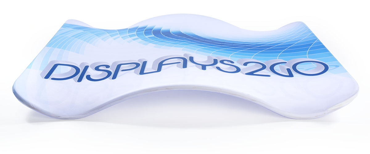 Curved Table Top Trade Show Display with Custom Graphics | Displays2Go