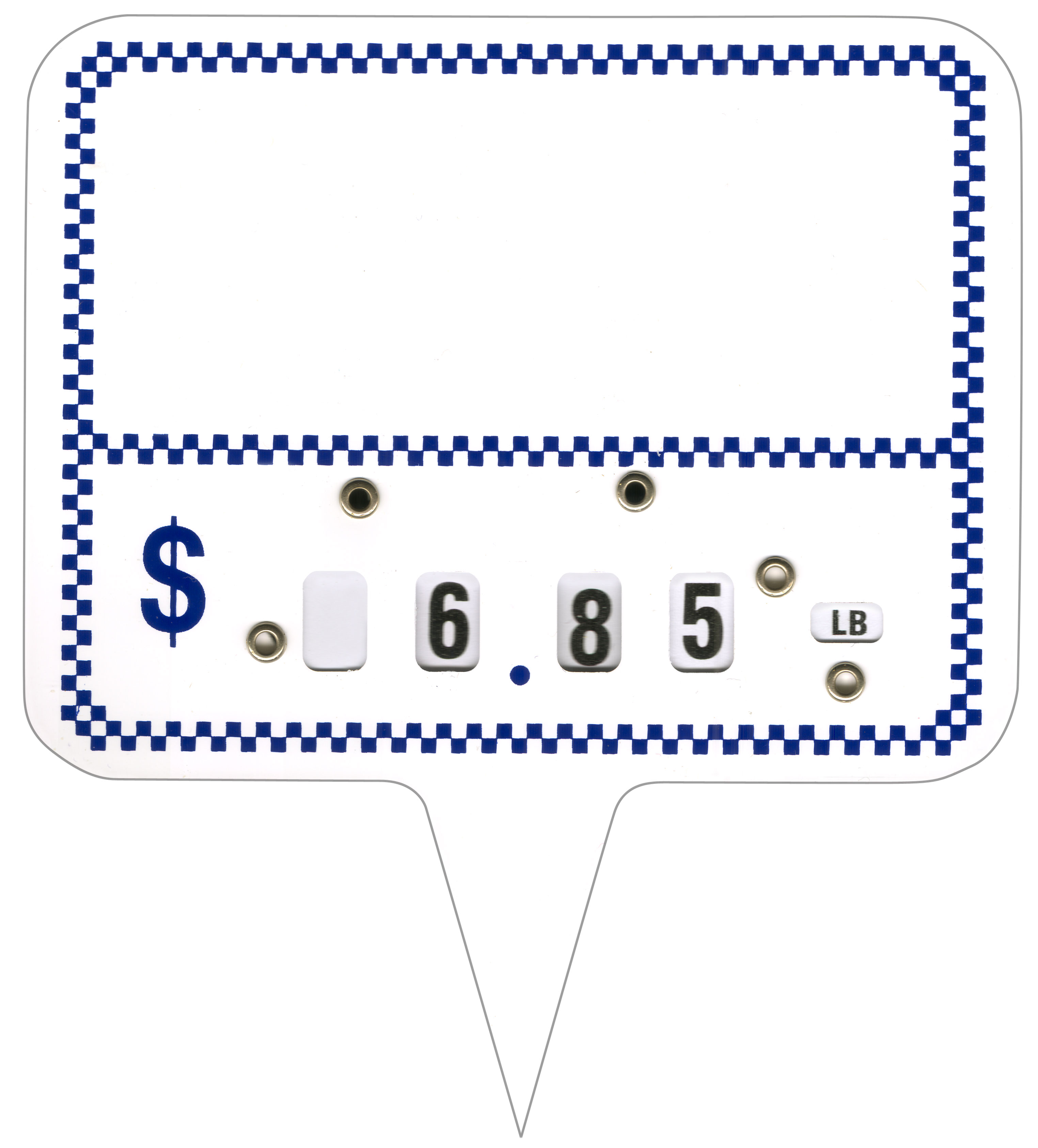 Seafood Tag | Blue Border & Number Wheel - Ice Spike | Displays2Go