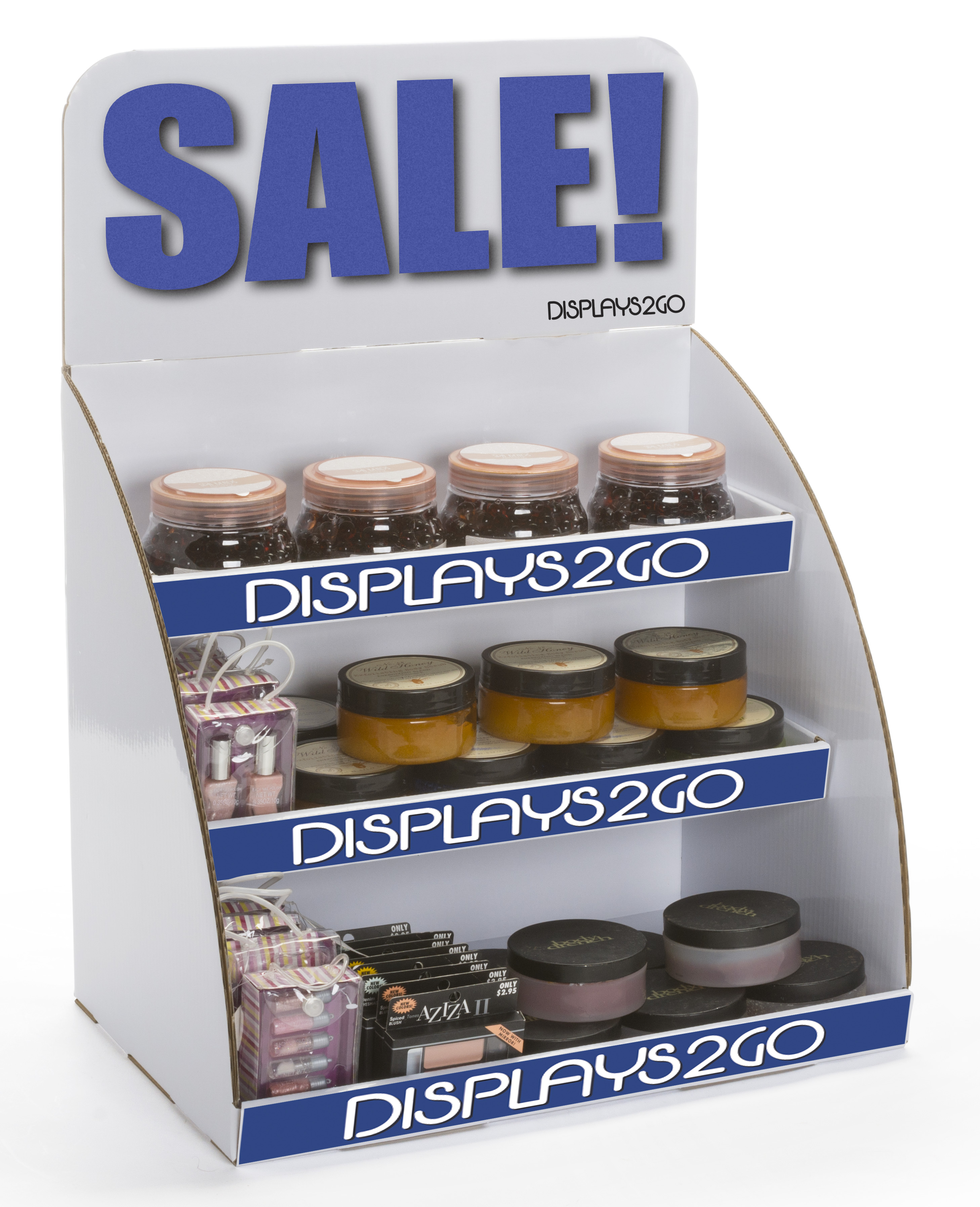 Tabletop Cardboard Display | Shiny White with Removable Header ...