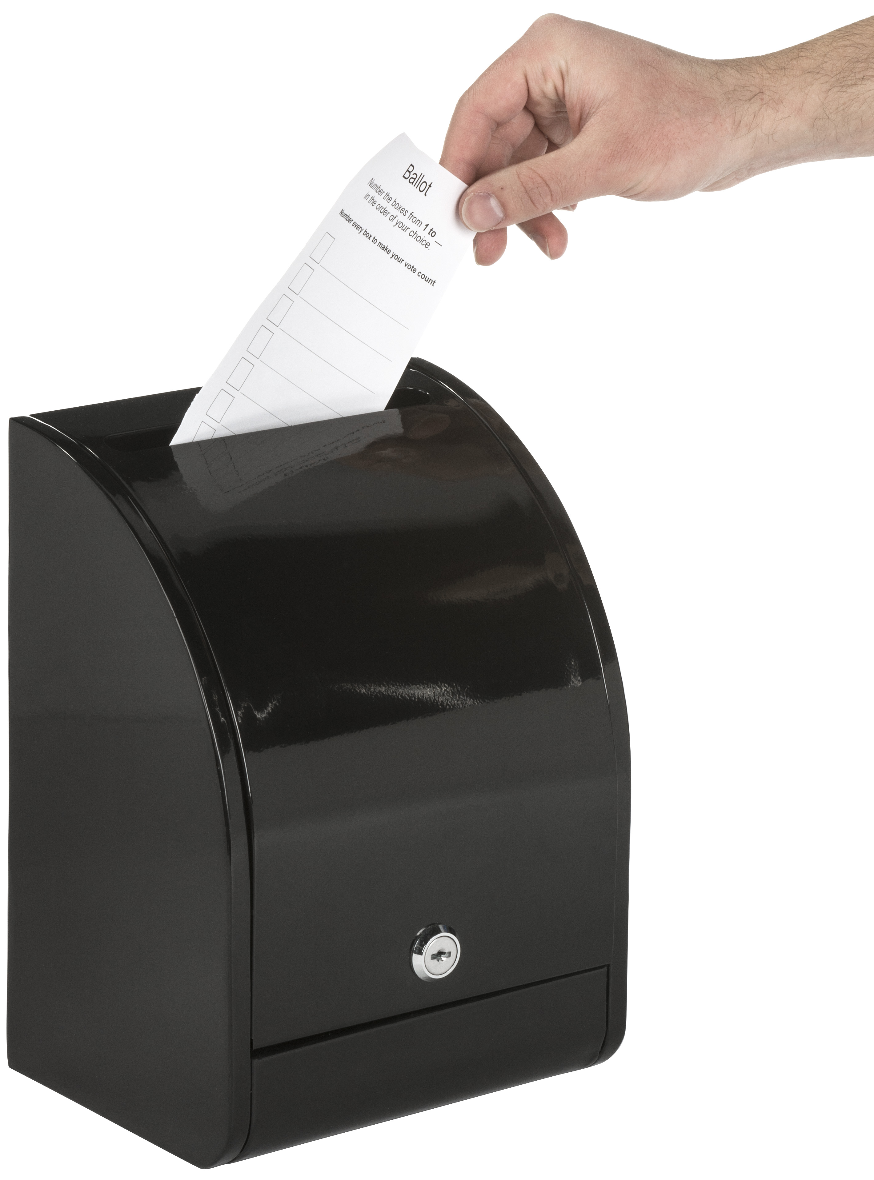 Black Drop Box with Front Door | Key Lock Entry | Displays2Go