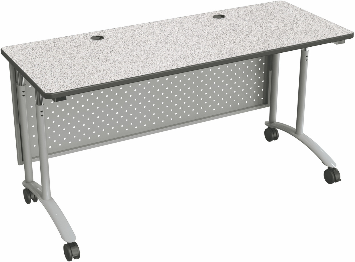Standing Computer Table | Dual Post Steel Legs | Displays2Go
