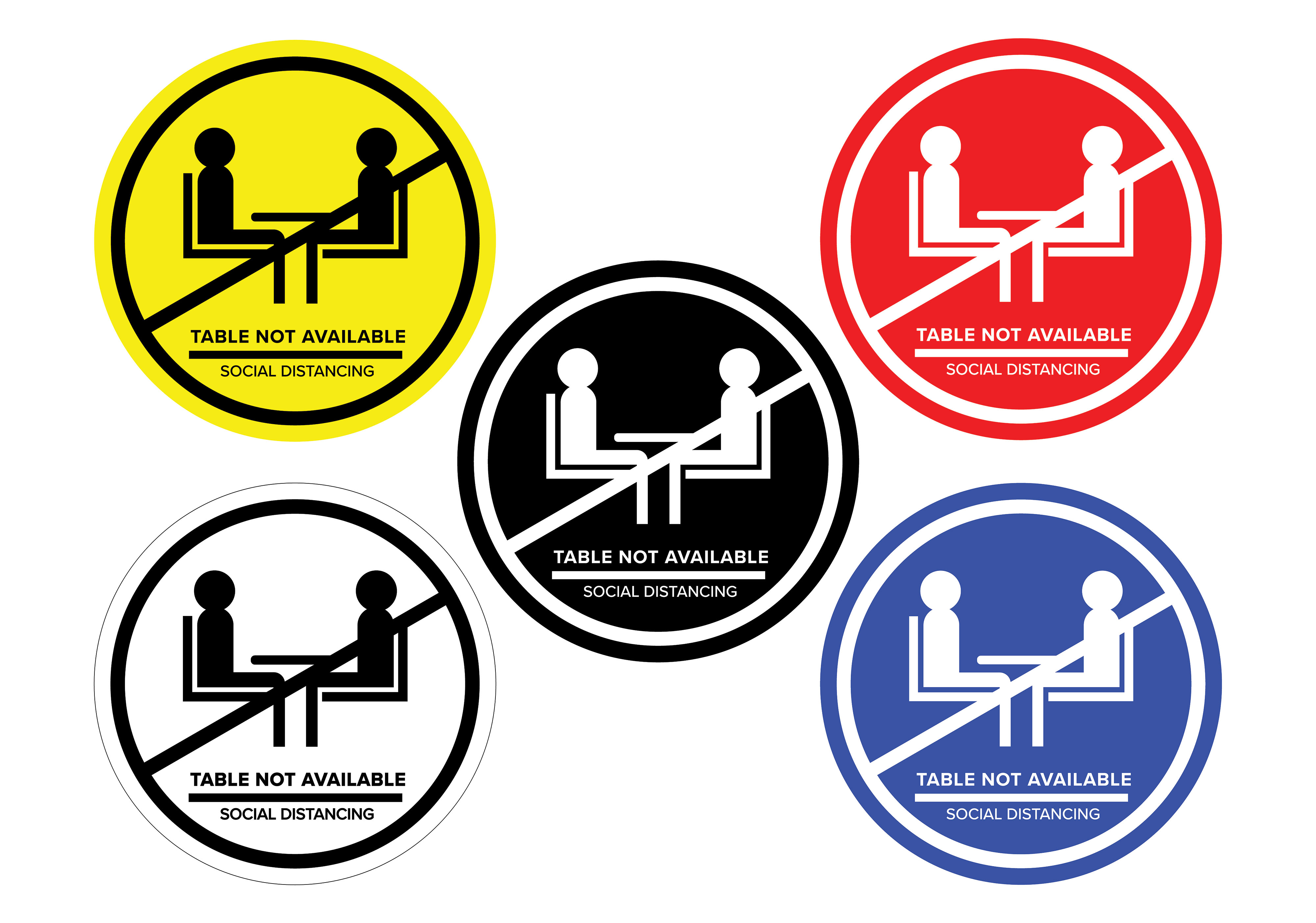 Social Distance Table Markers | Removable Adhesive Backing