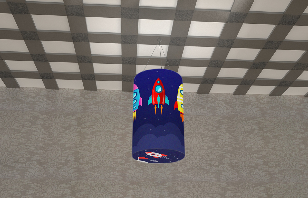 Illuminated Hanging 3D Banner Tube | LED Lights | Displays2Go