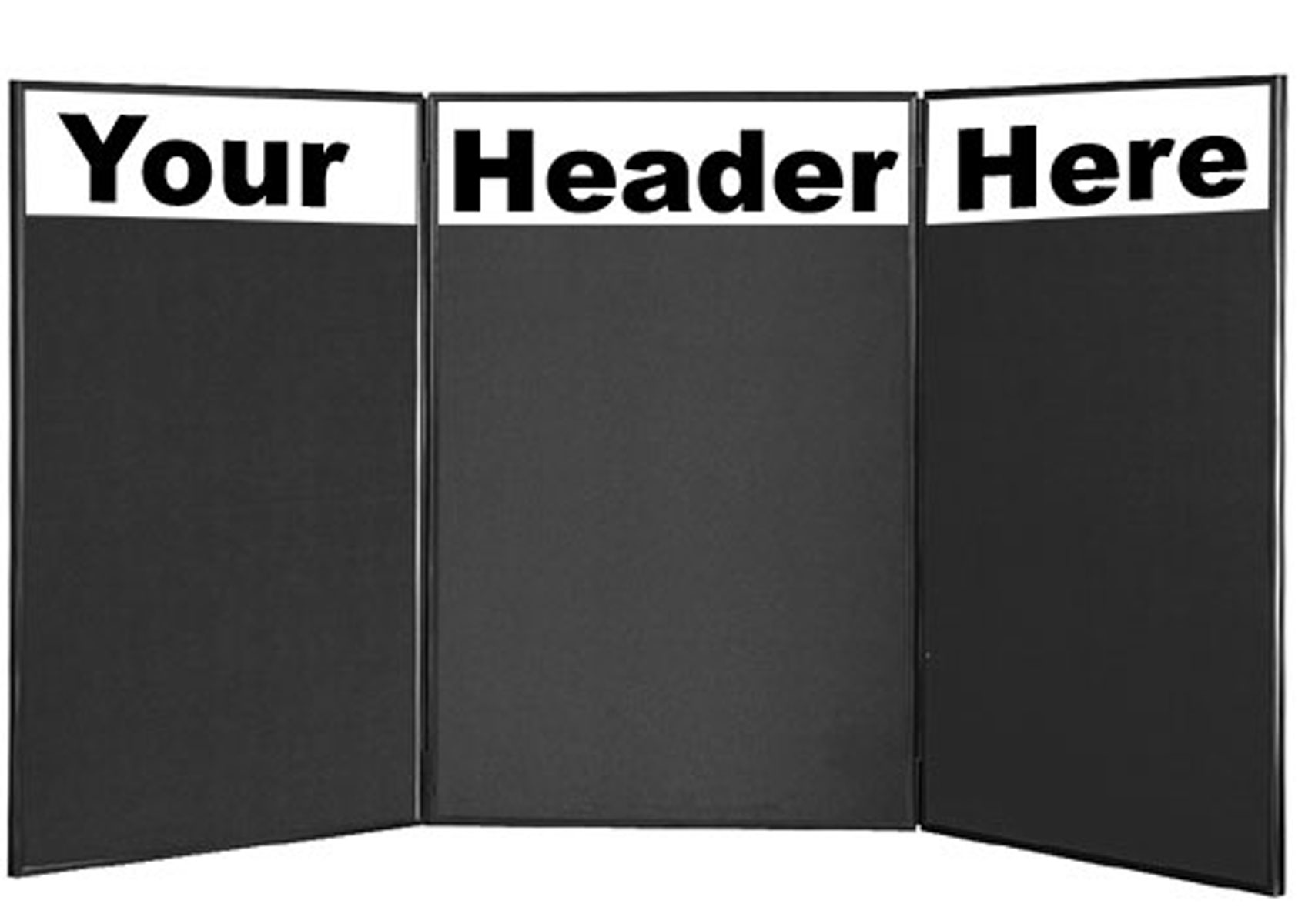 Custom Header Display Board | 3-Panel Hook & Loop Receptive | Displays2Go