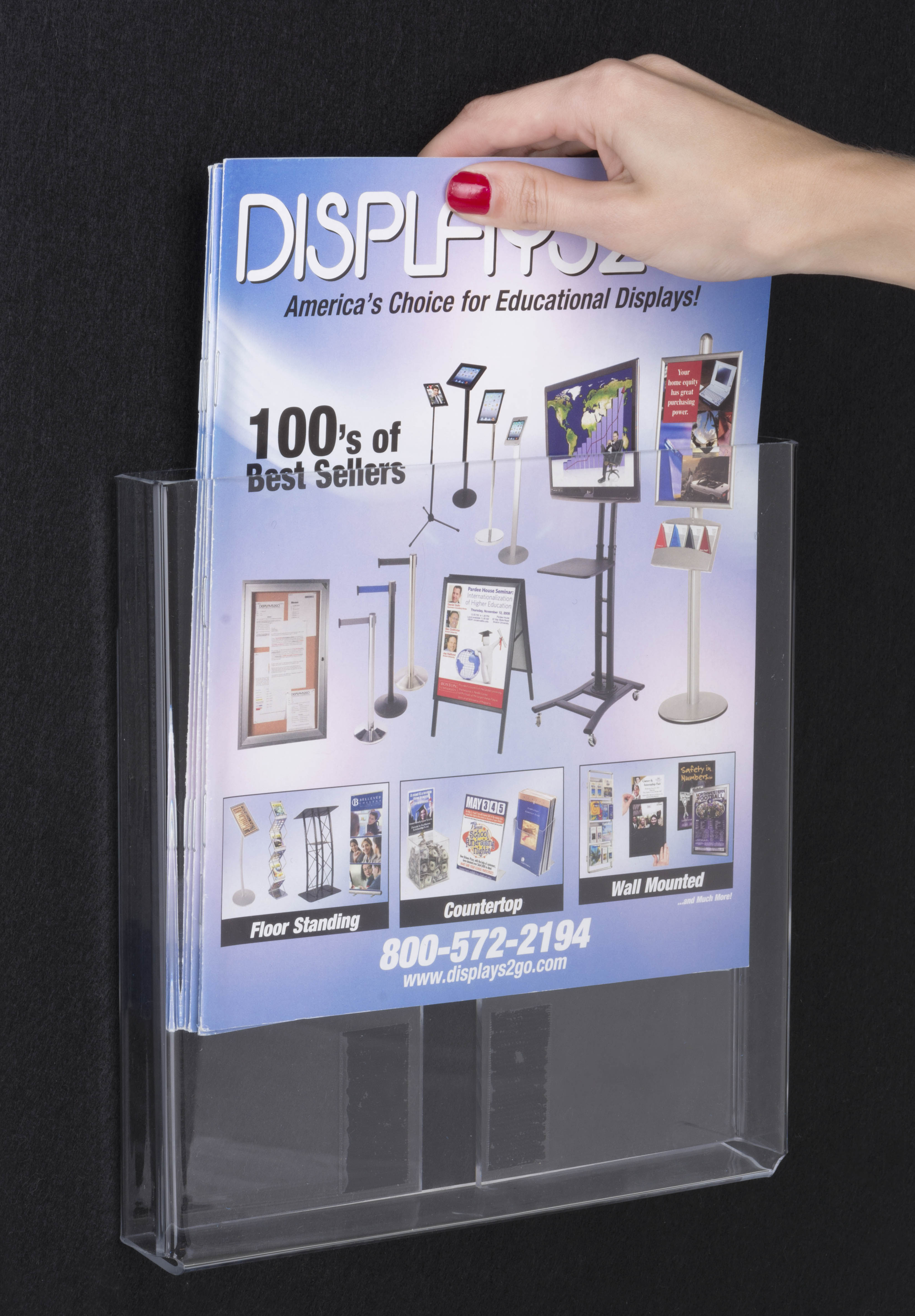 Magazine Holder | Hook & Loop Fastened Literature Pocket | Displays2Go