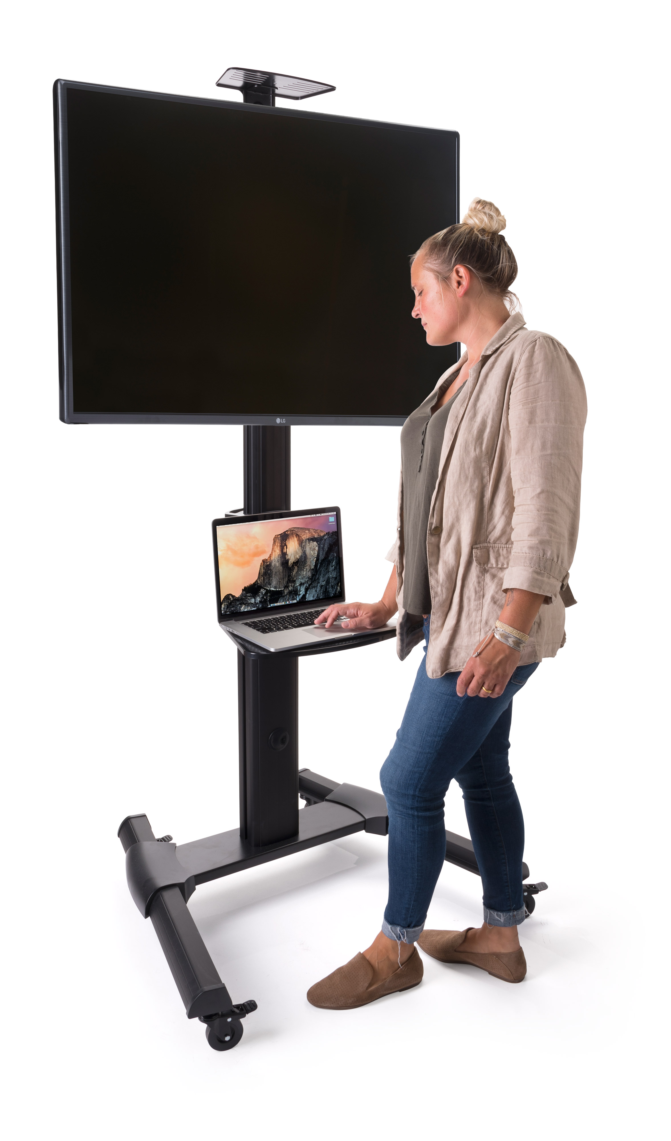 Widescreen Monitor Stand on Wheels | For 37"-70" TV | Displays2Go
