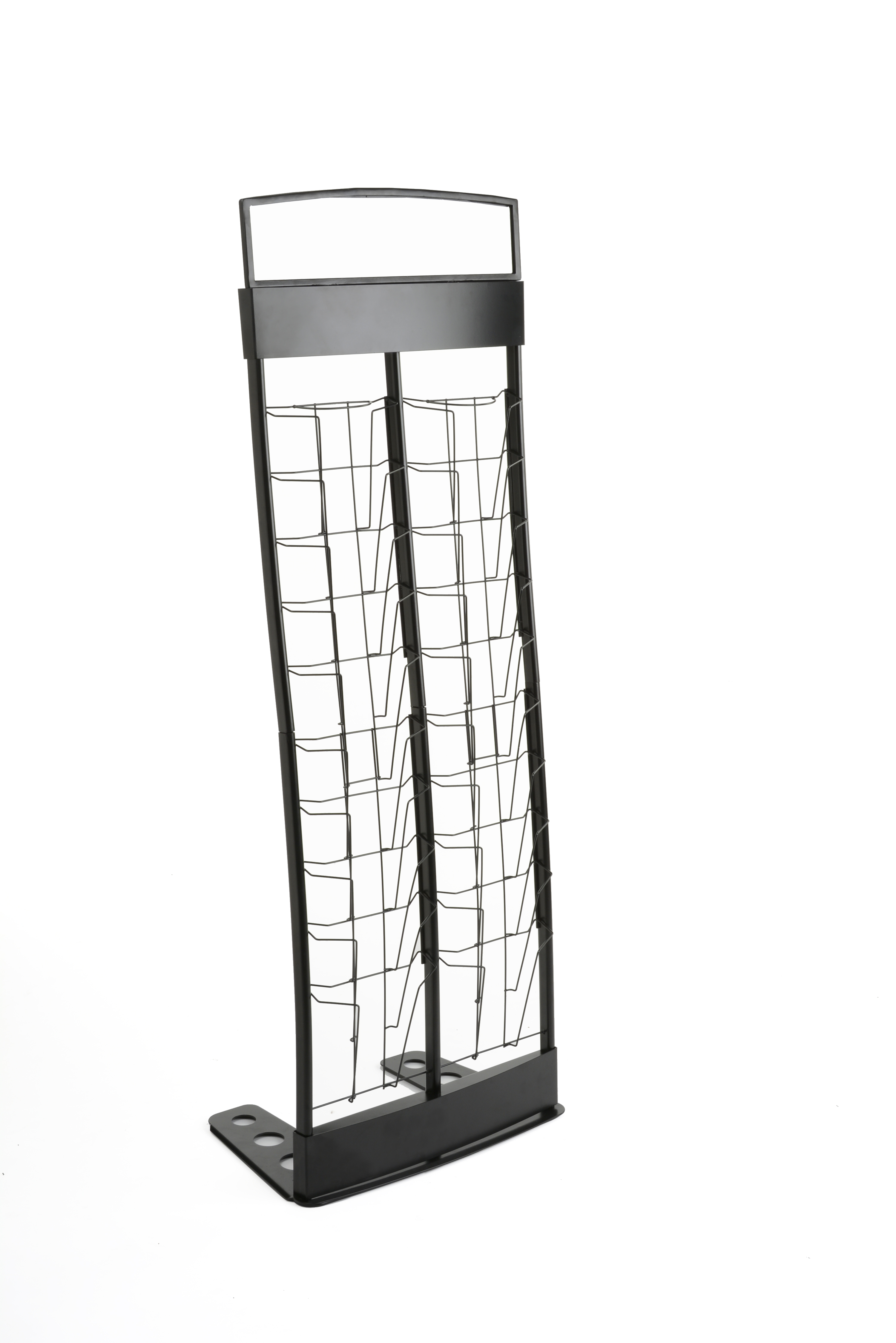 (20) Pocket Magazine Rack | Black Portable Literature Stand | Displays2Go