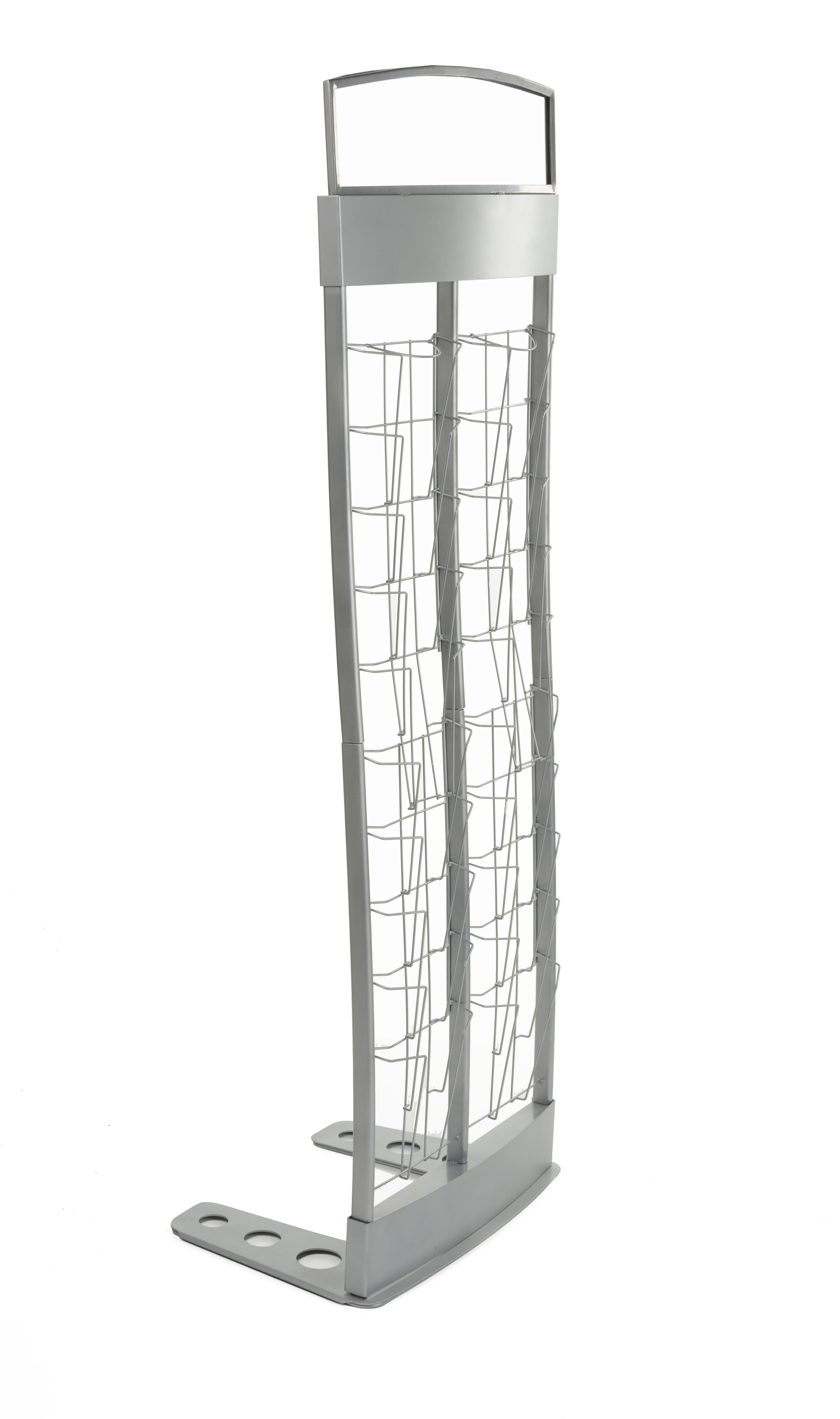Silver Store Magazine Rack | 20 Pockets & Portable Design | Displays2Go