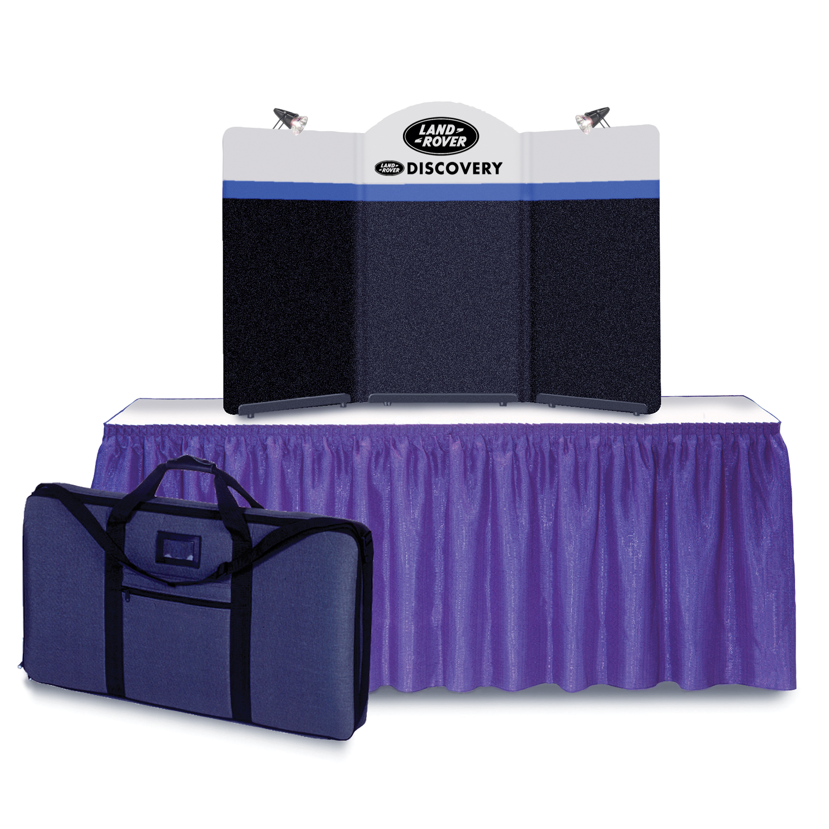 Black Portable 3 Panel Table Top Presentation Display | Displays2Go