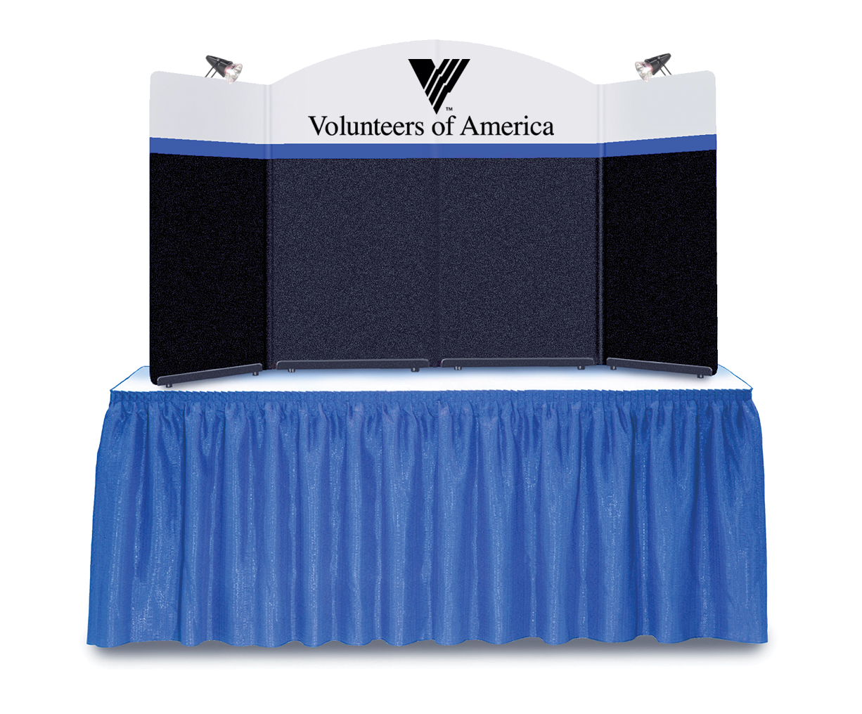Black Portable 4 Panel Table Top Display Board w/ Custom Header ...