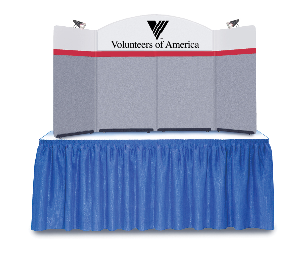 Grey Portable 4 Panel Table Top Display Board with Custom Header ...