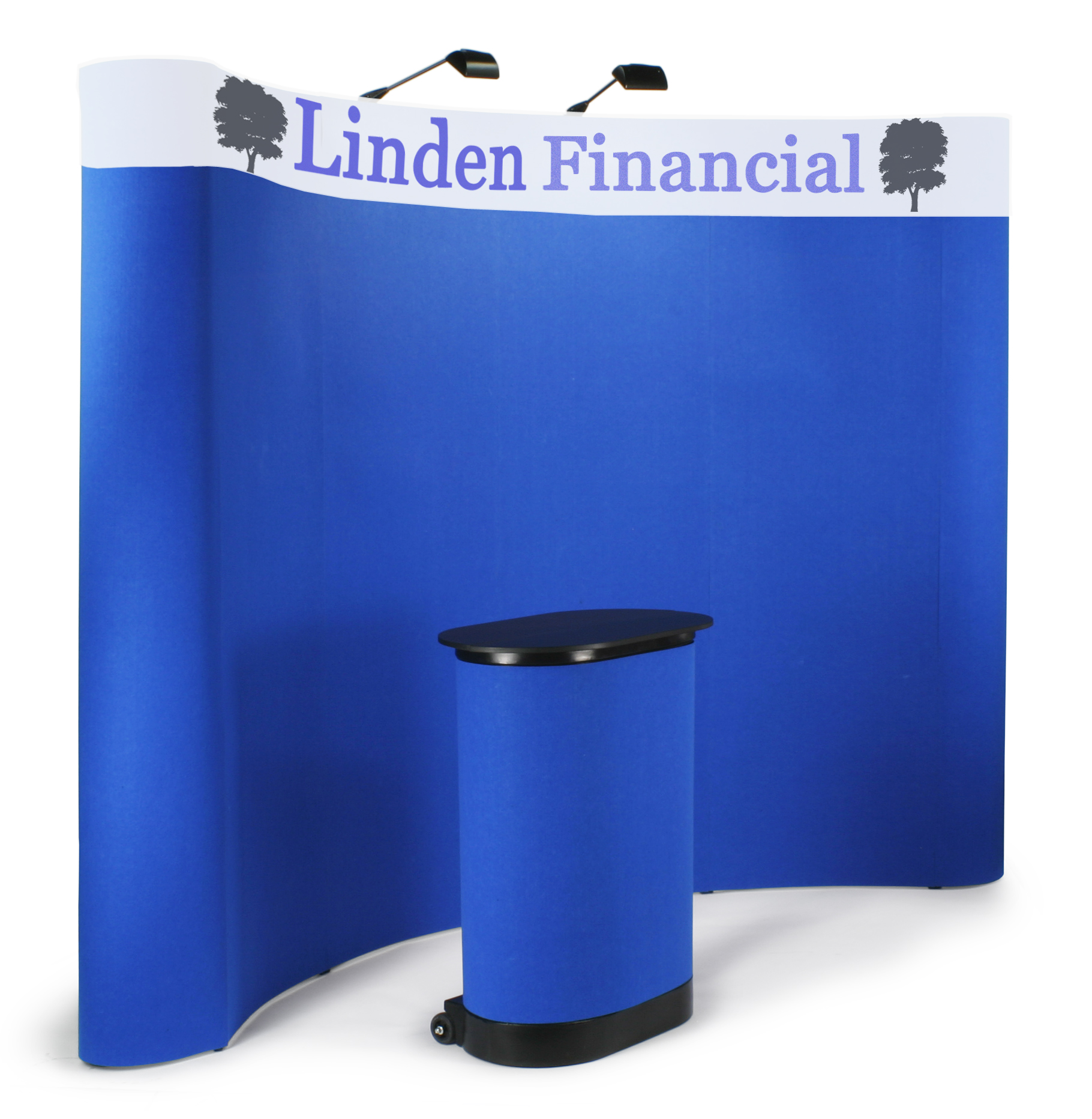 Pop Up Booth with Custom Header | Includes Lights & Counter | Displays2Go