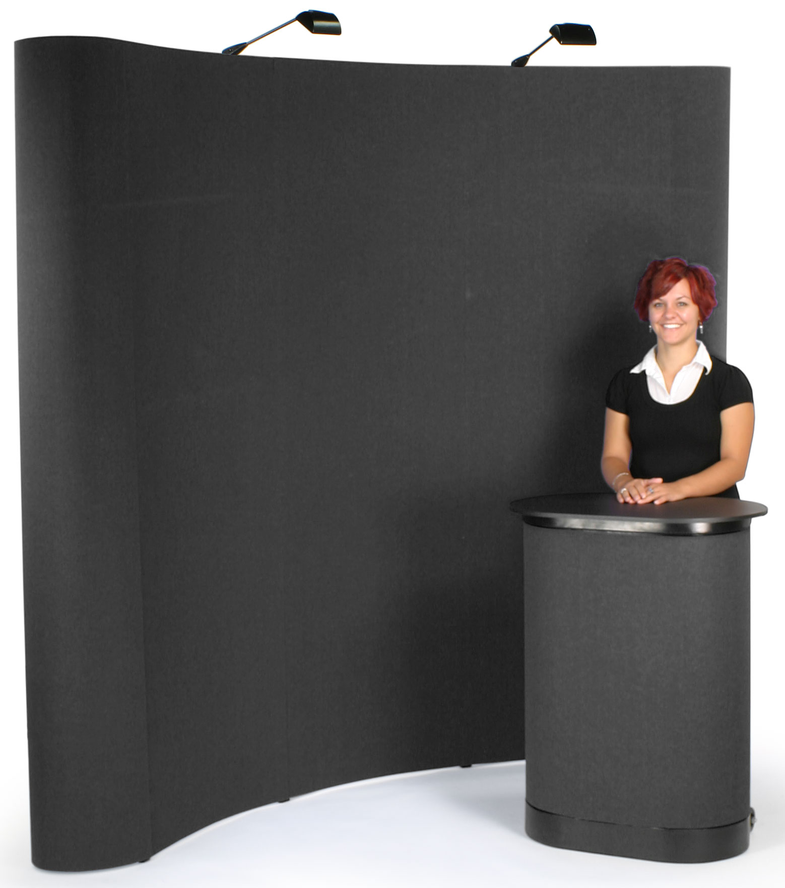 8' Pop Up Booth | Curved Front & Hook & Loop Board | Displays2Go