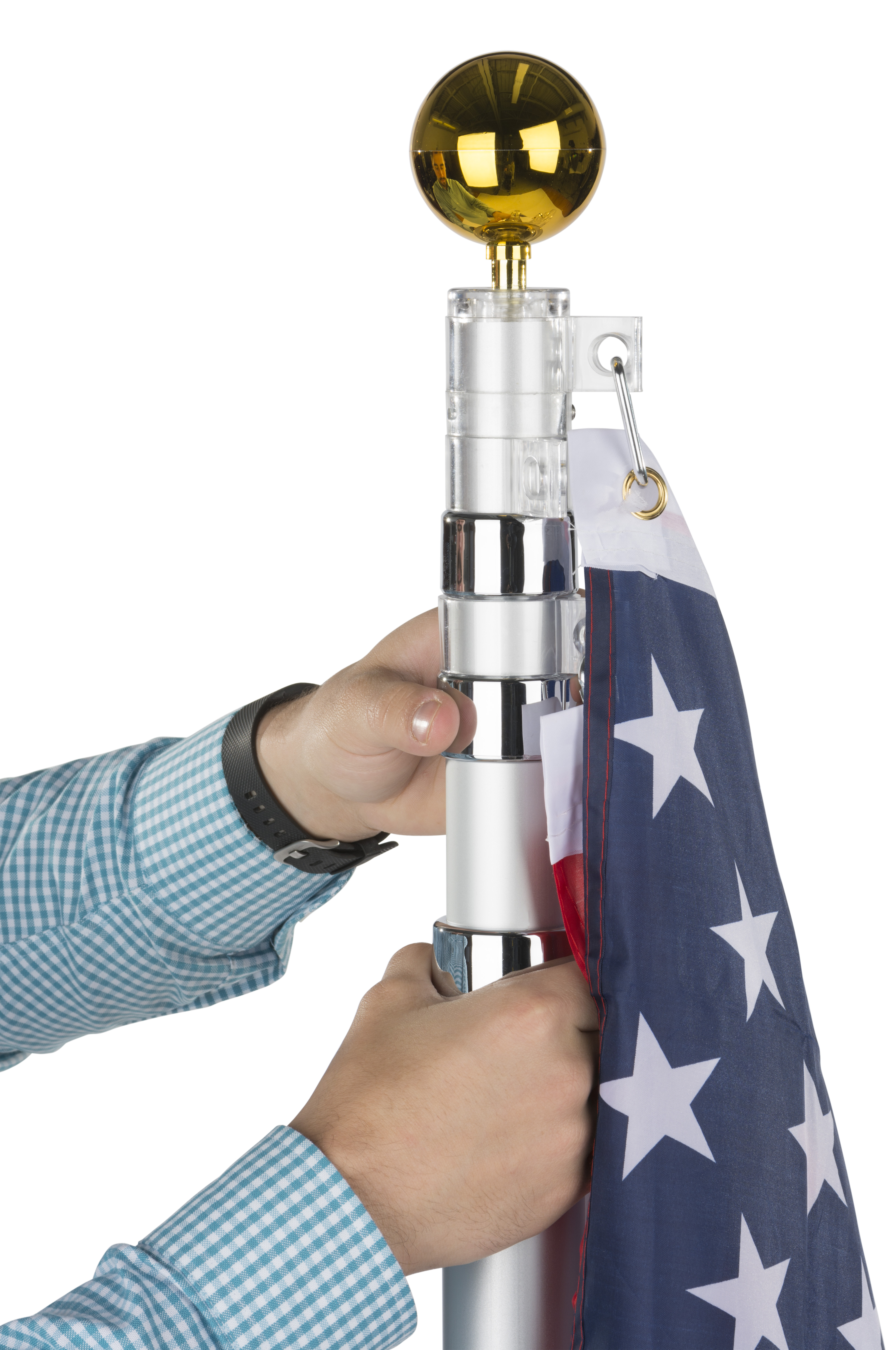 Telescoping Flagpole | PVC Sleeve for Ground Insert | Displays2Go