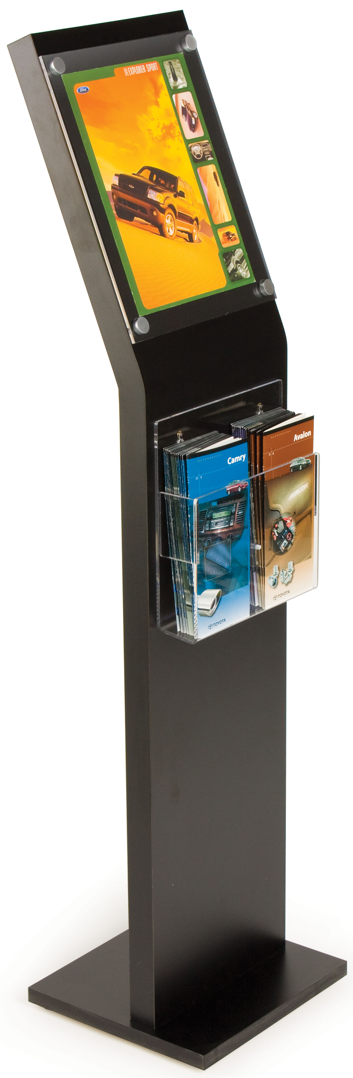 Brochure Stand | Dual Pocket Sign Stand & Black Base | Displays2Go