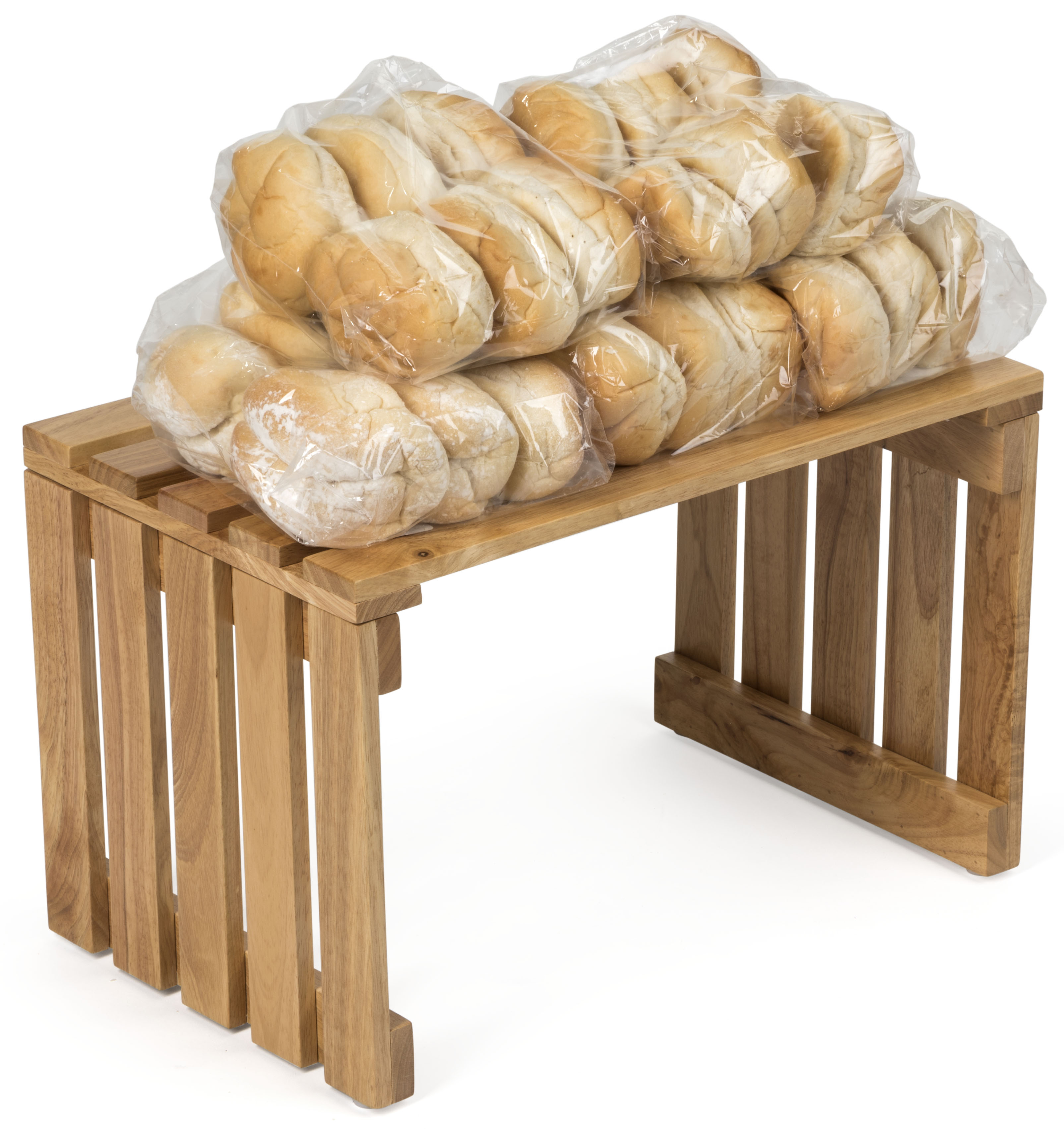 Wood Slat Table | Countertop - Oak | Displays2Go